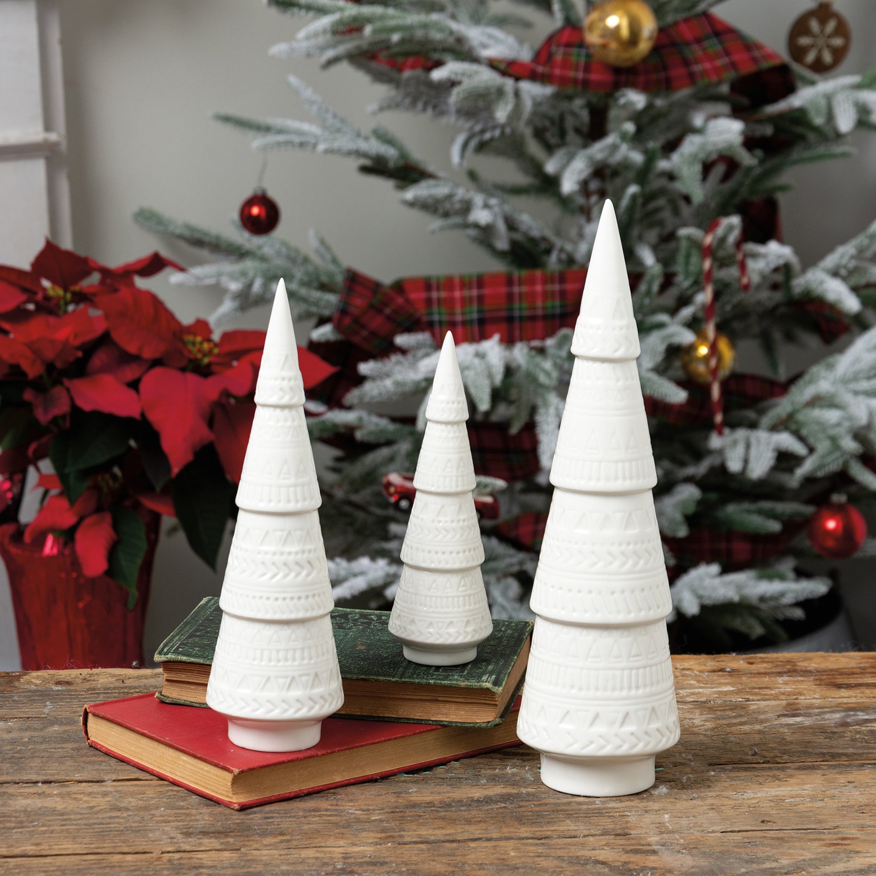 White Ceramic Christmas Tree Set | Primitives By Kathy