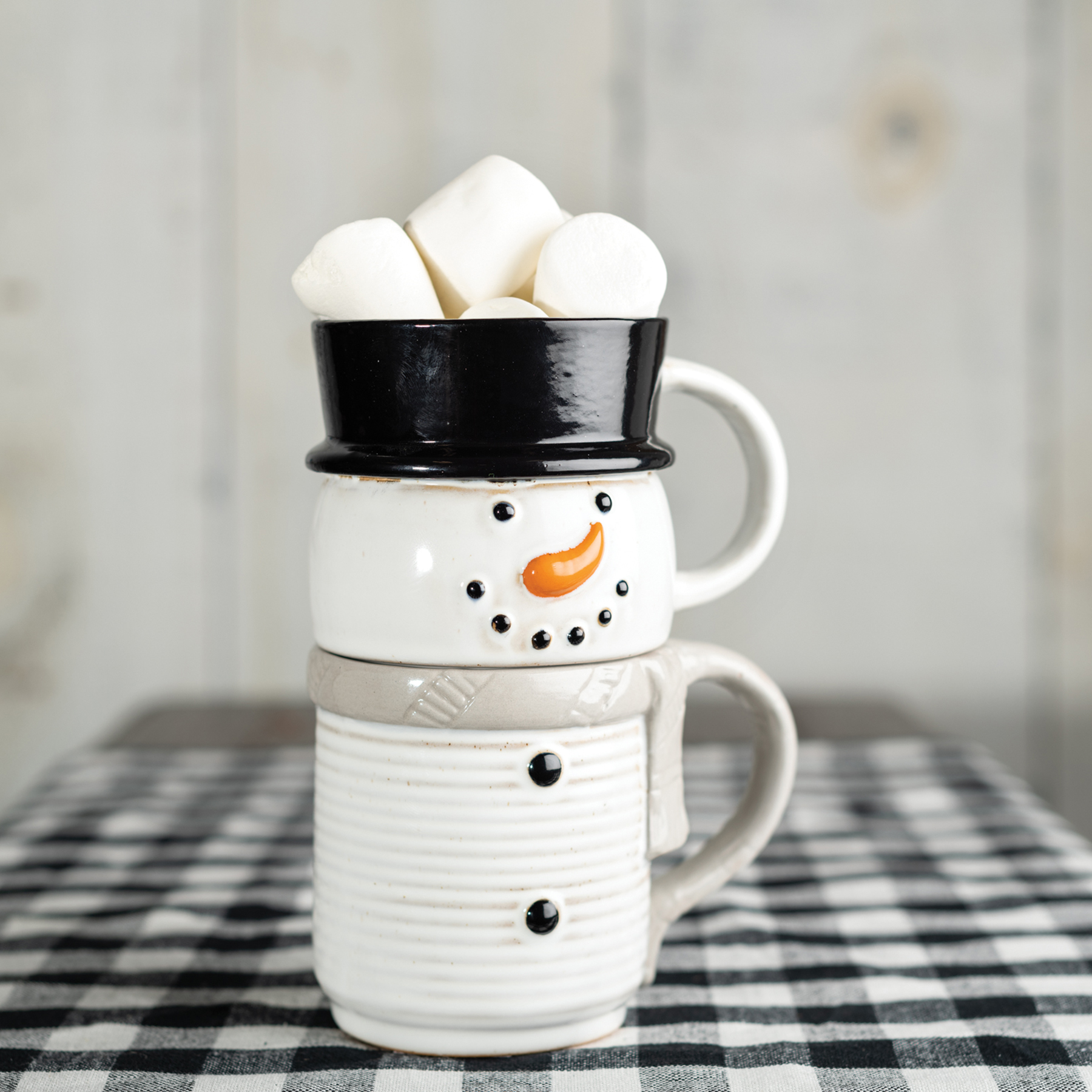 Stacked Snowman Mug Set | Primitives By Kathy