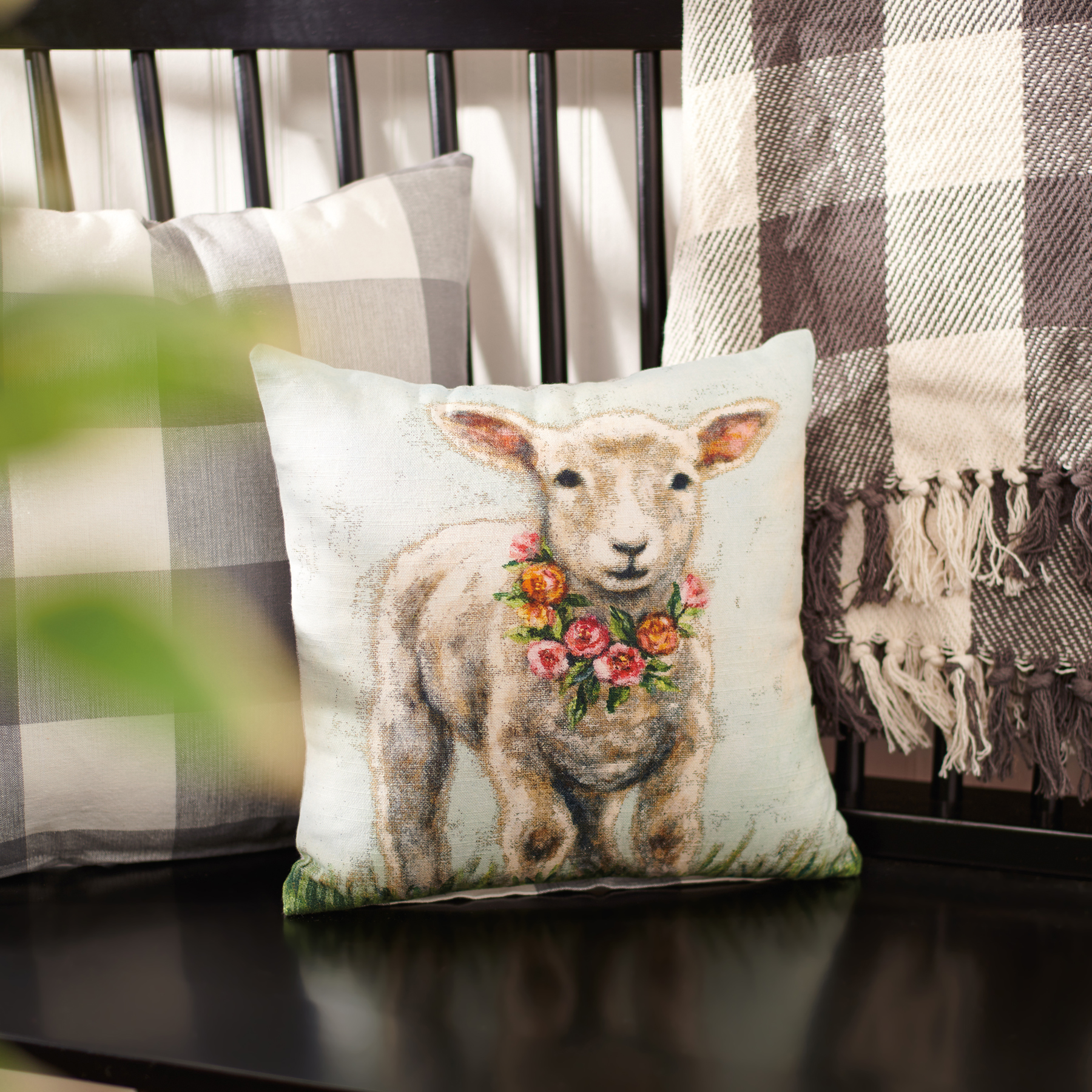 Floral Lamb Pillow | Primitives By Kathy