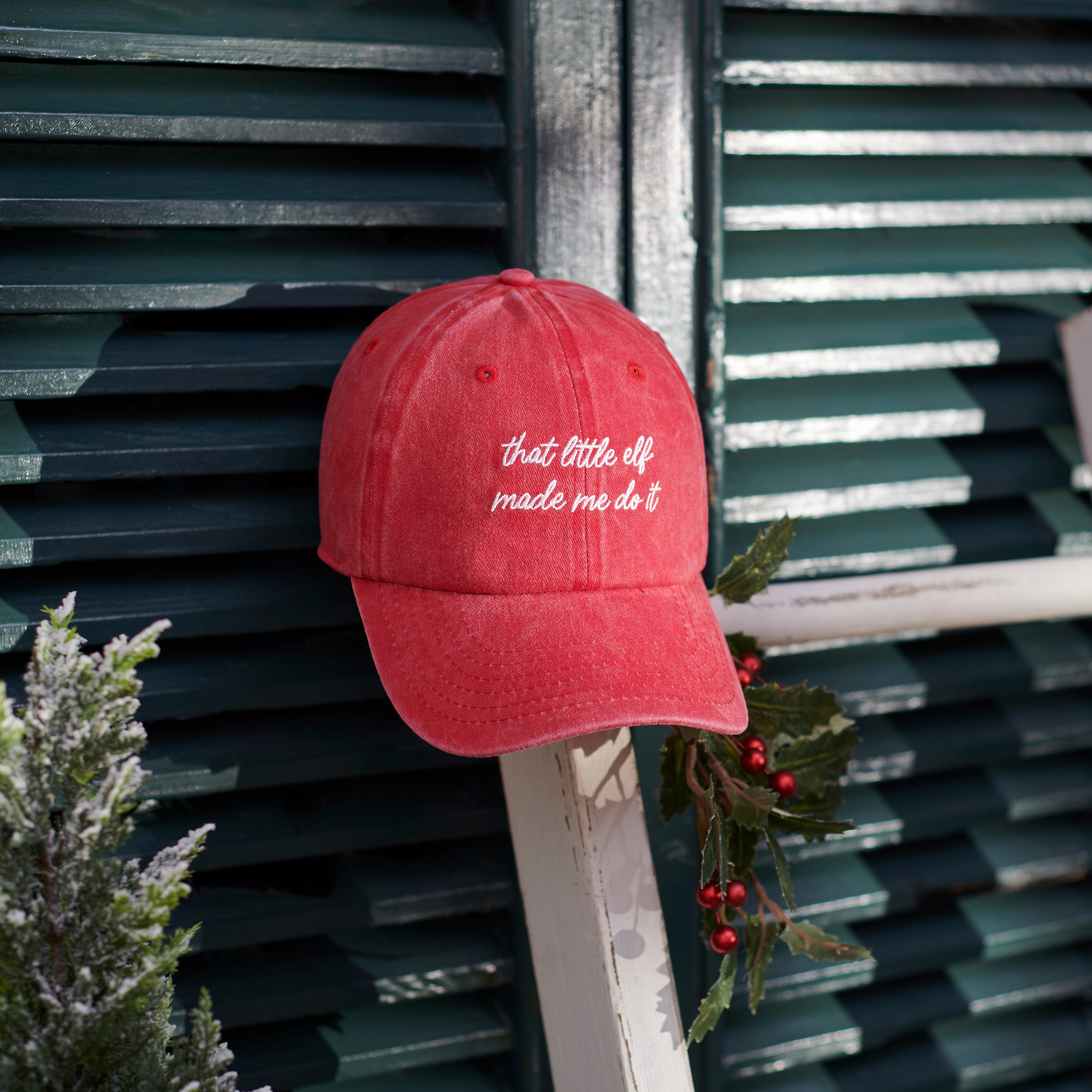 Little Elf Made Me Do It Baseball Cap | Primitives By Kathy