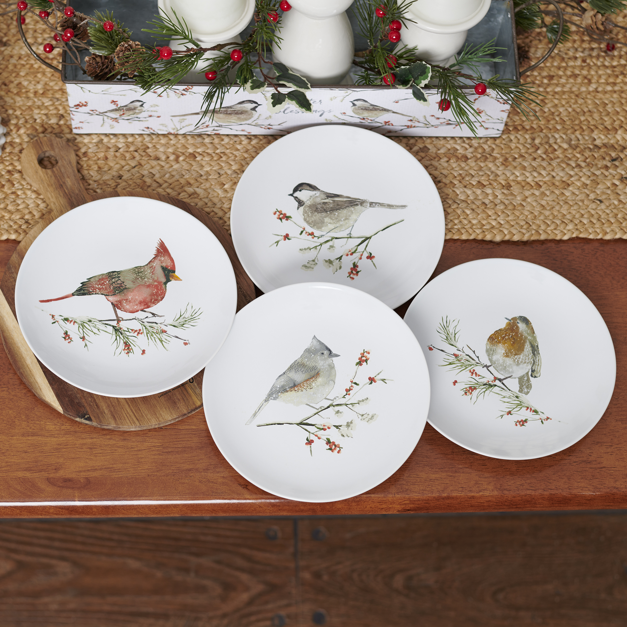 Winter Birds Plate Set | Primitives By Kathy