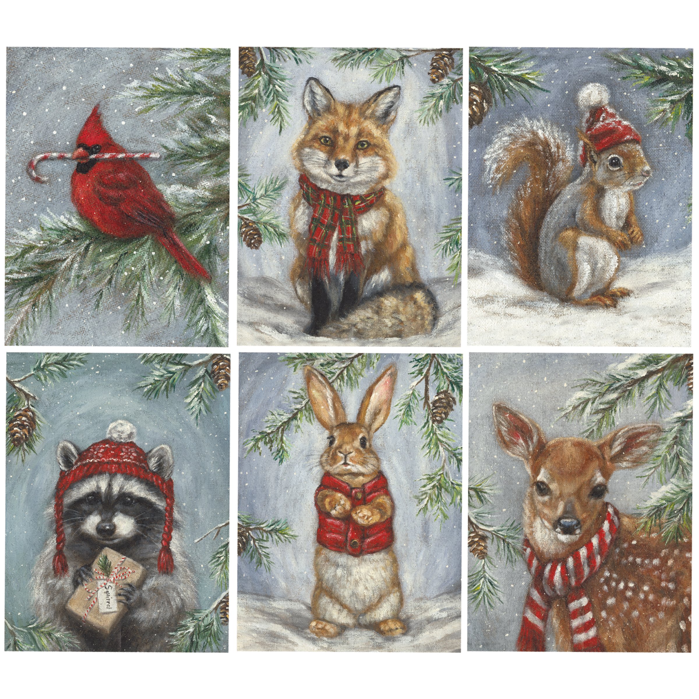Winter Animal Note Card Set | Primitives By Kathy