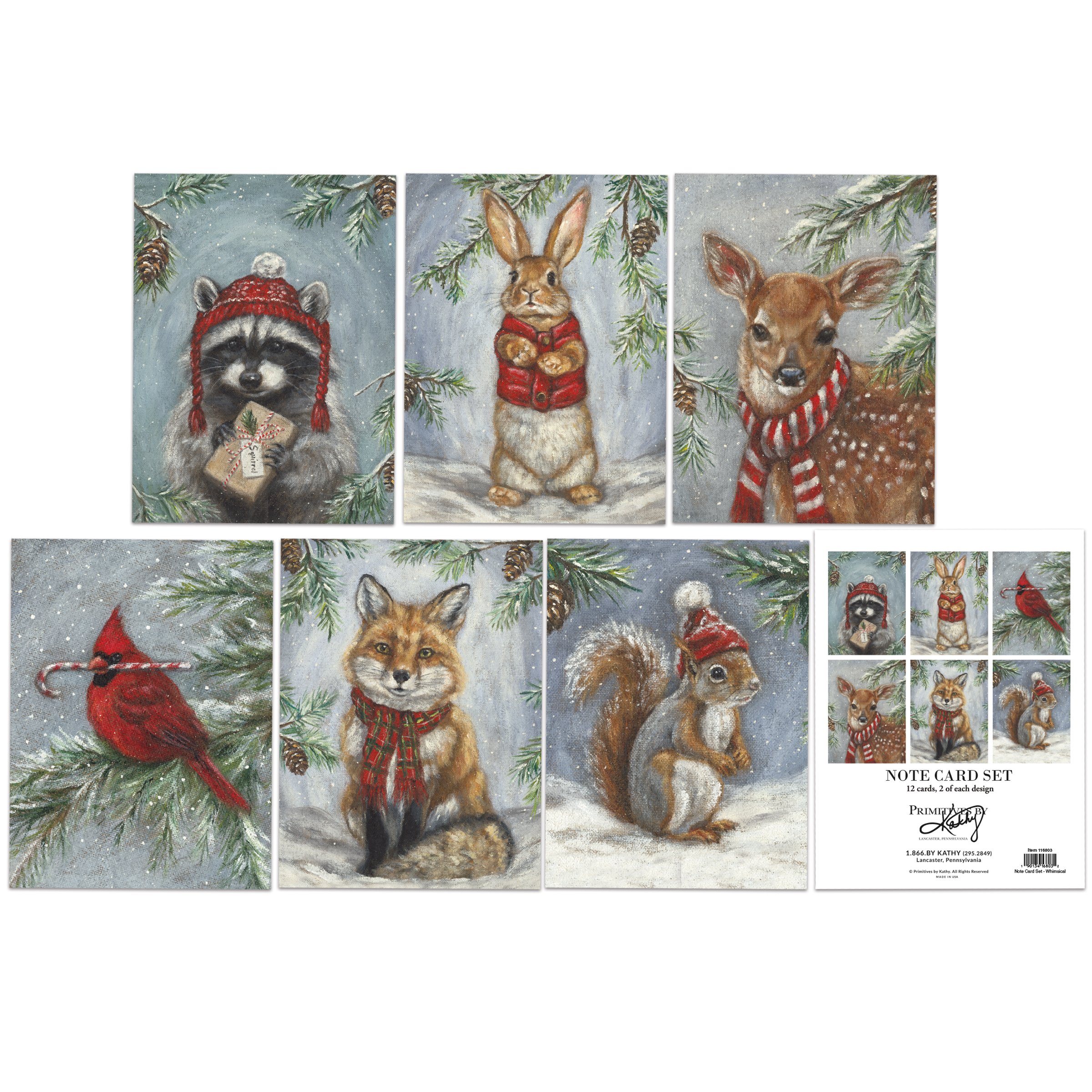 Winter Animal Note Card Set | Primitives By Kathy