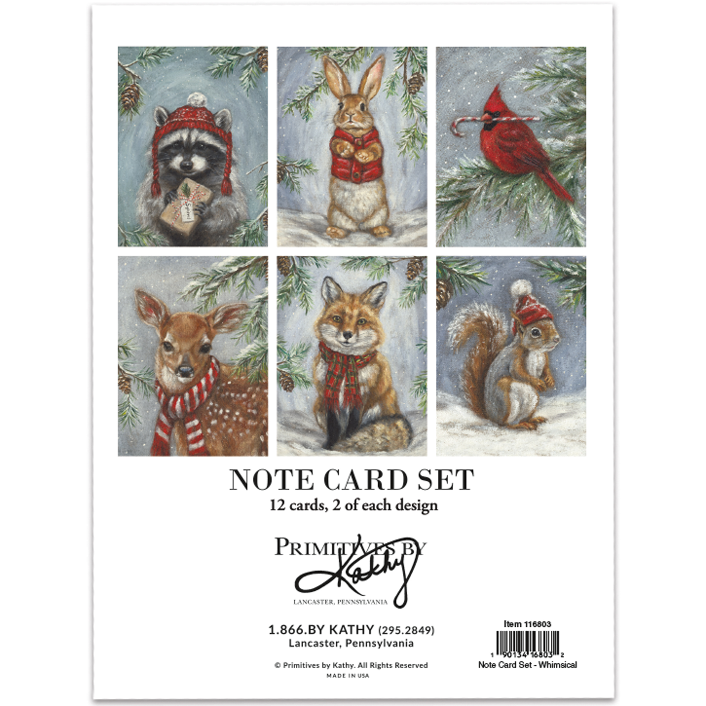 Winter Animal Note Card Set | Primitives By Kathy