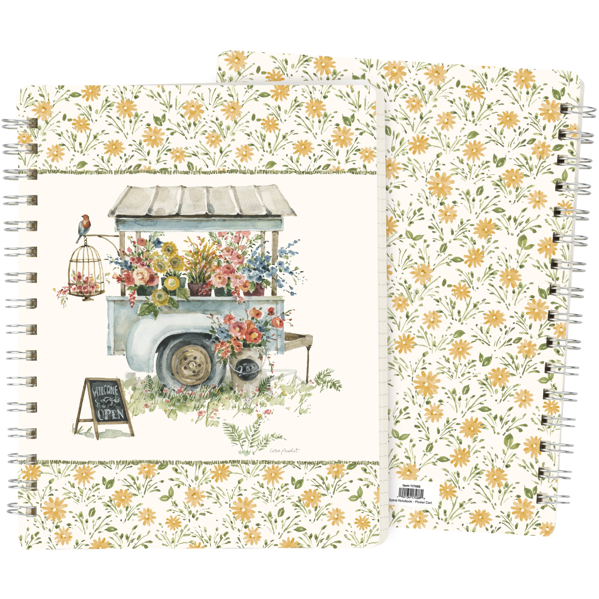 Flower Cart Spiral Notebook | Primitives By Kathy