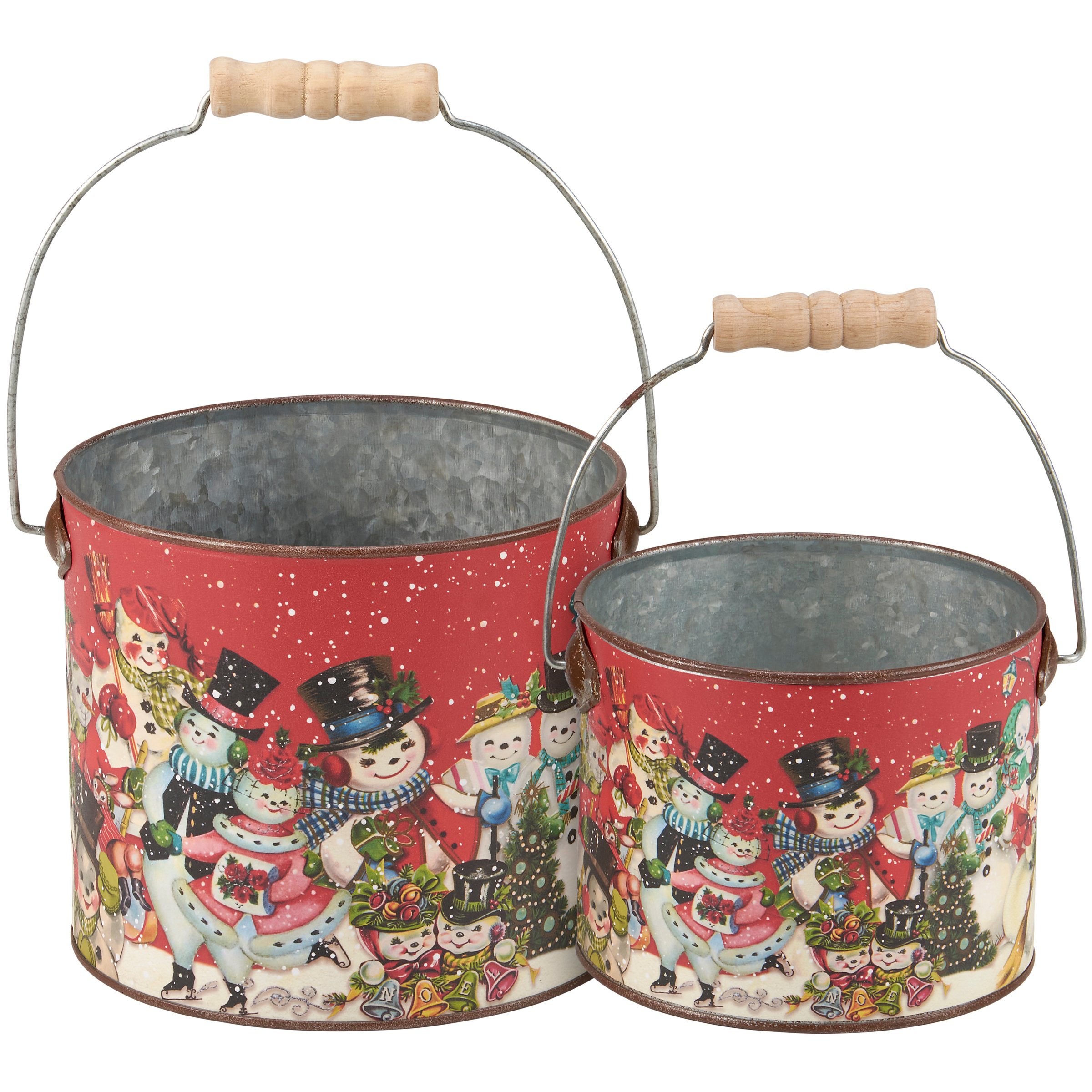 Retro Snowmen Bucket Set | Primitives By Kathy