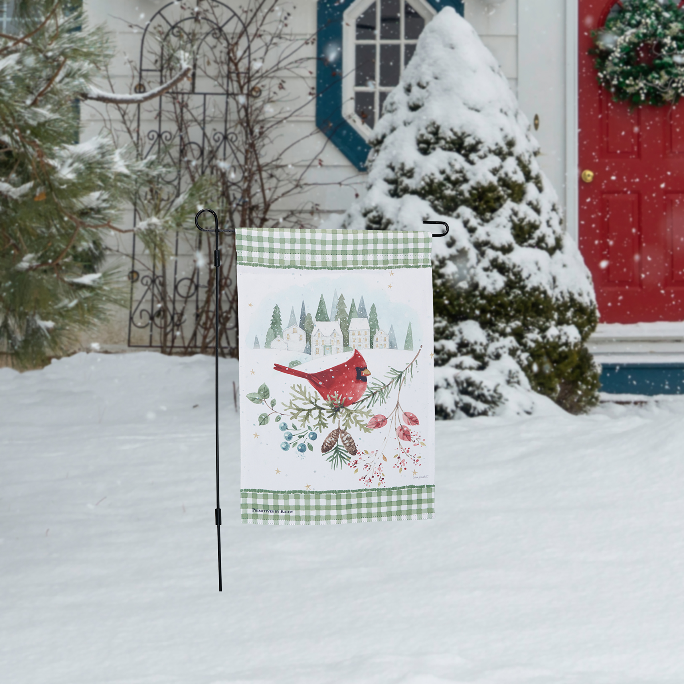 Winter Cardinal Garden Flag | Primitives By Kathy