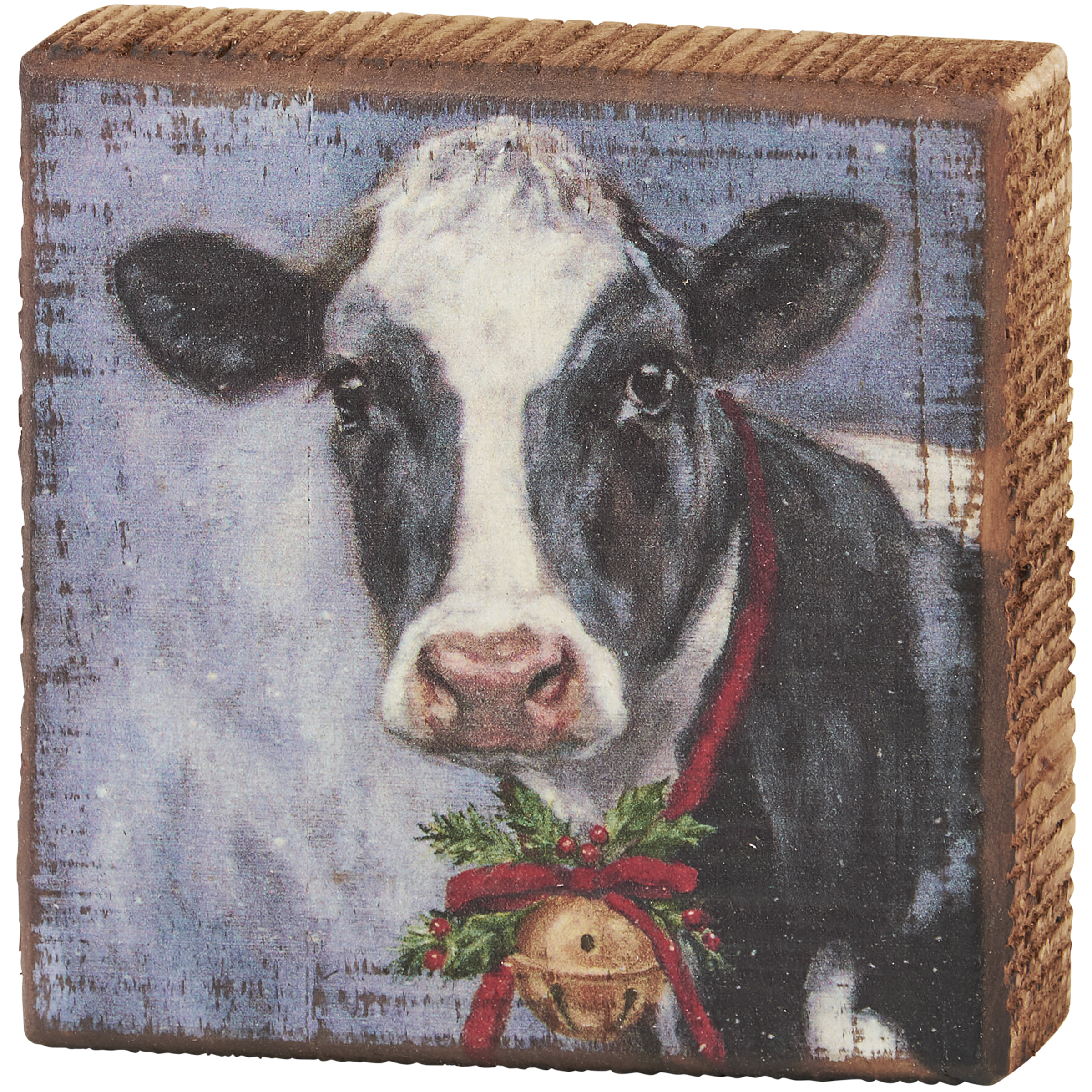 Festive Cow Block Sign | Primitives By Kathy