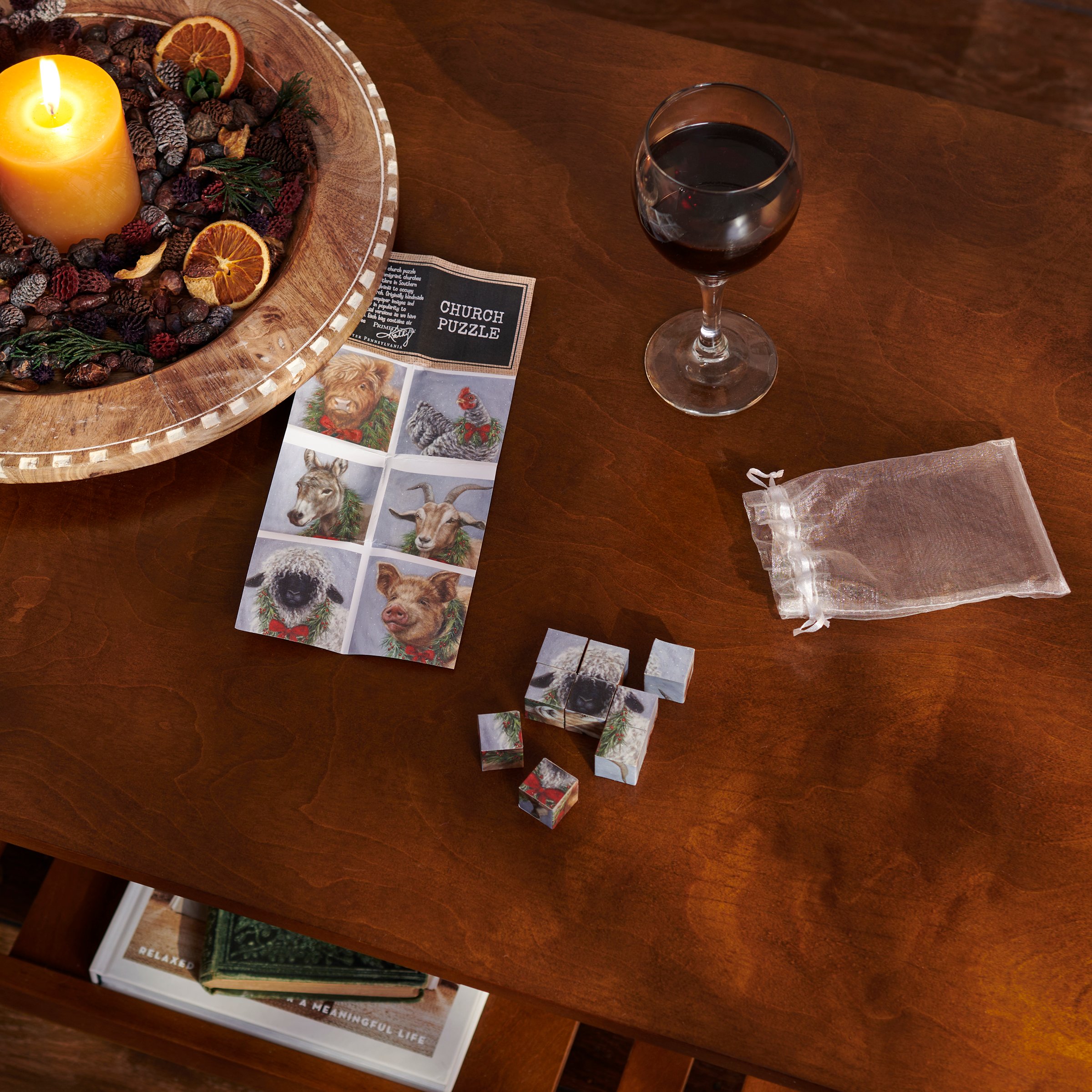 Christmas Animal Church Puzzle | Primitives By Kathy