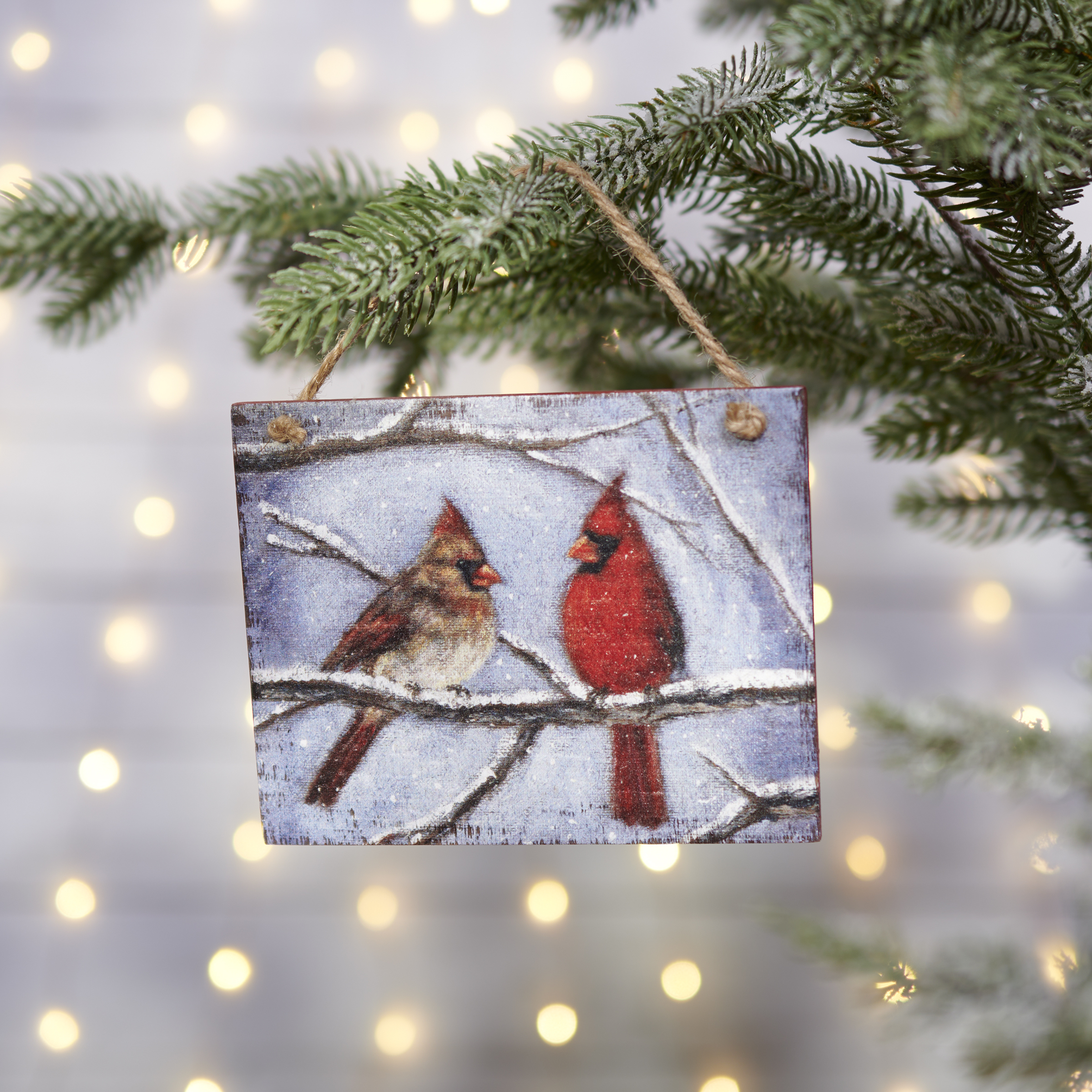 Cardinal Couple Ornament | Primitives By Kathy