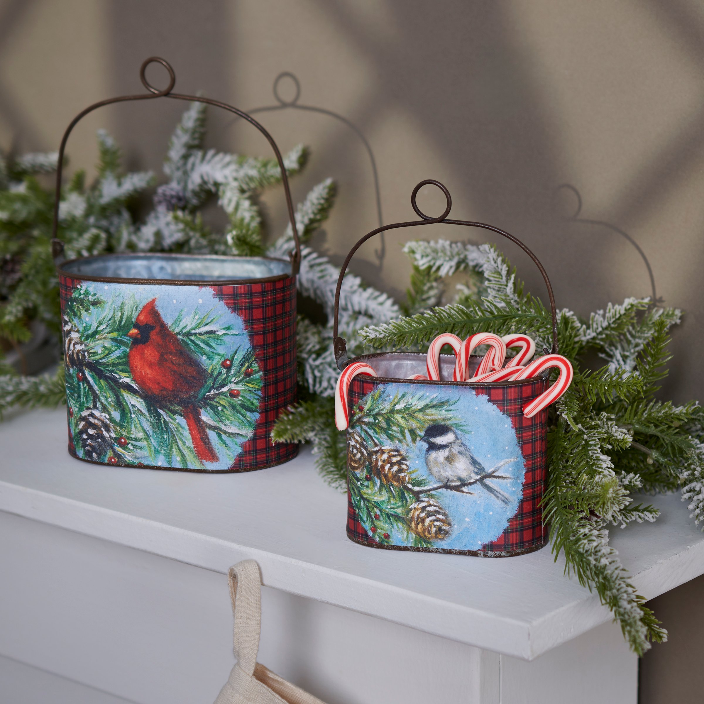 Cardinal And Friend Bucket Set | Primitives By Kathy