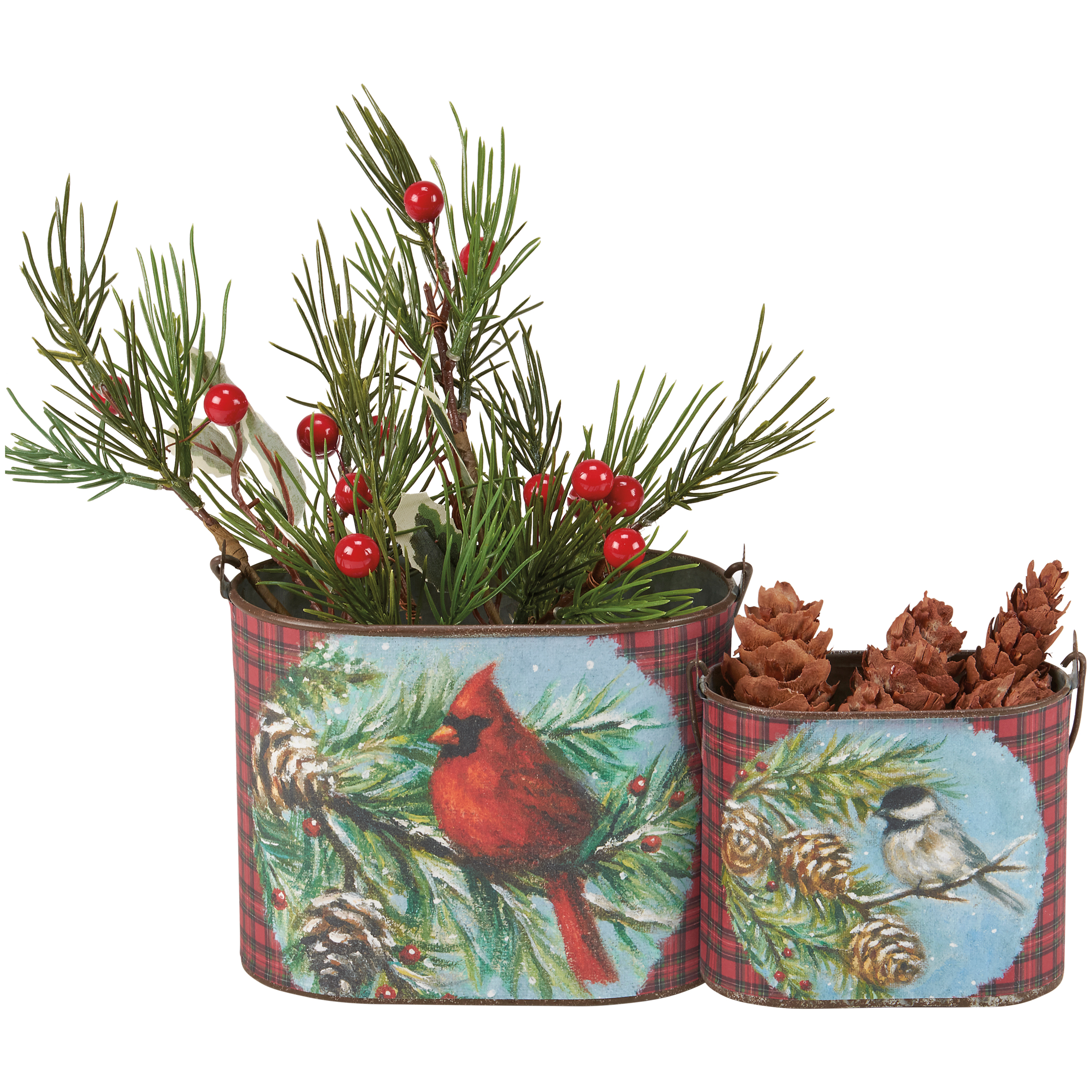 Cardinal And Friend Bucket Set | Primitives By Kathy
