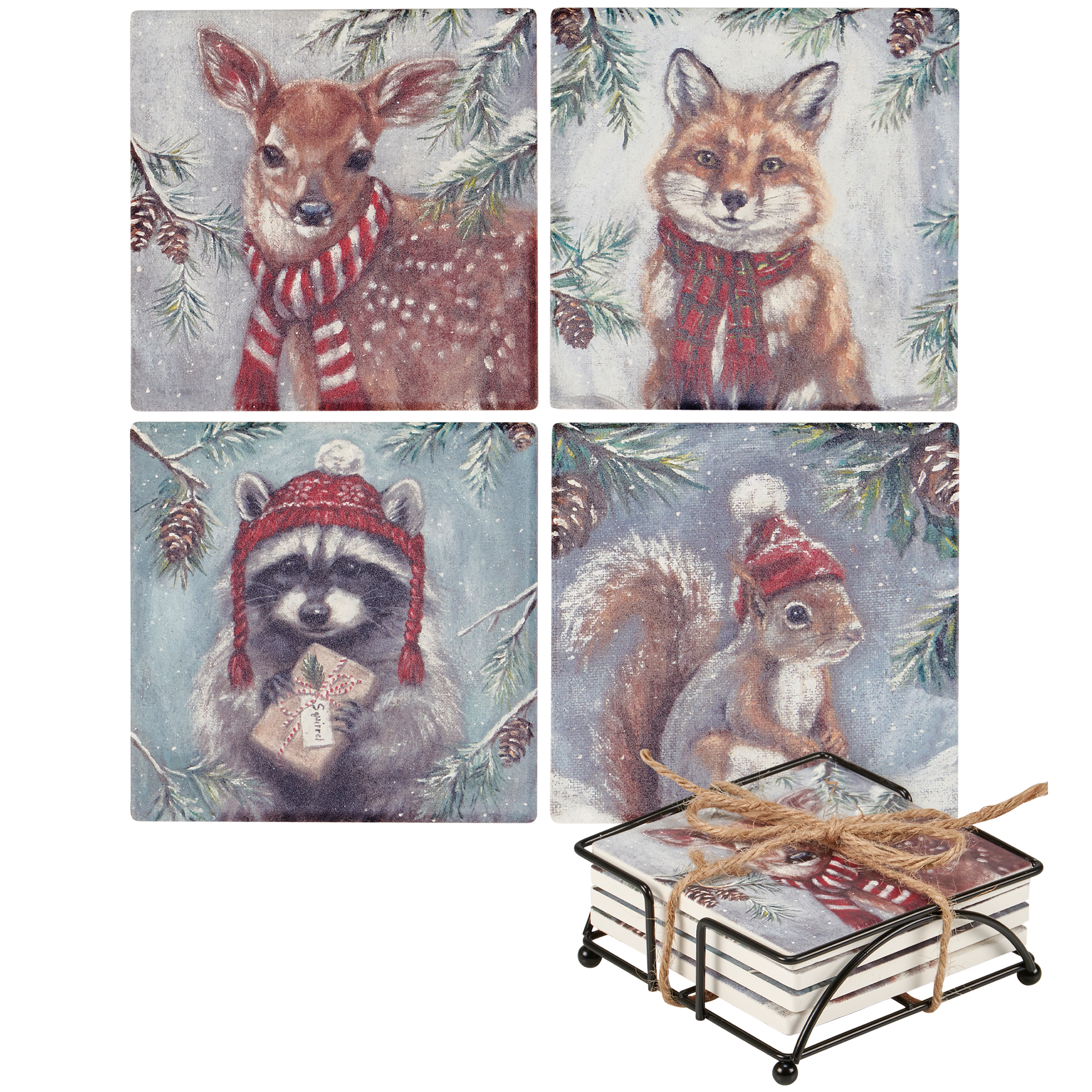 Winter Animal Coaster Set | Primitives By Kathy