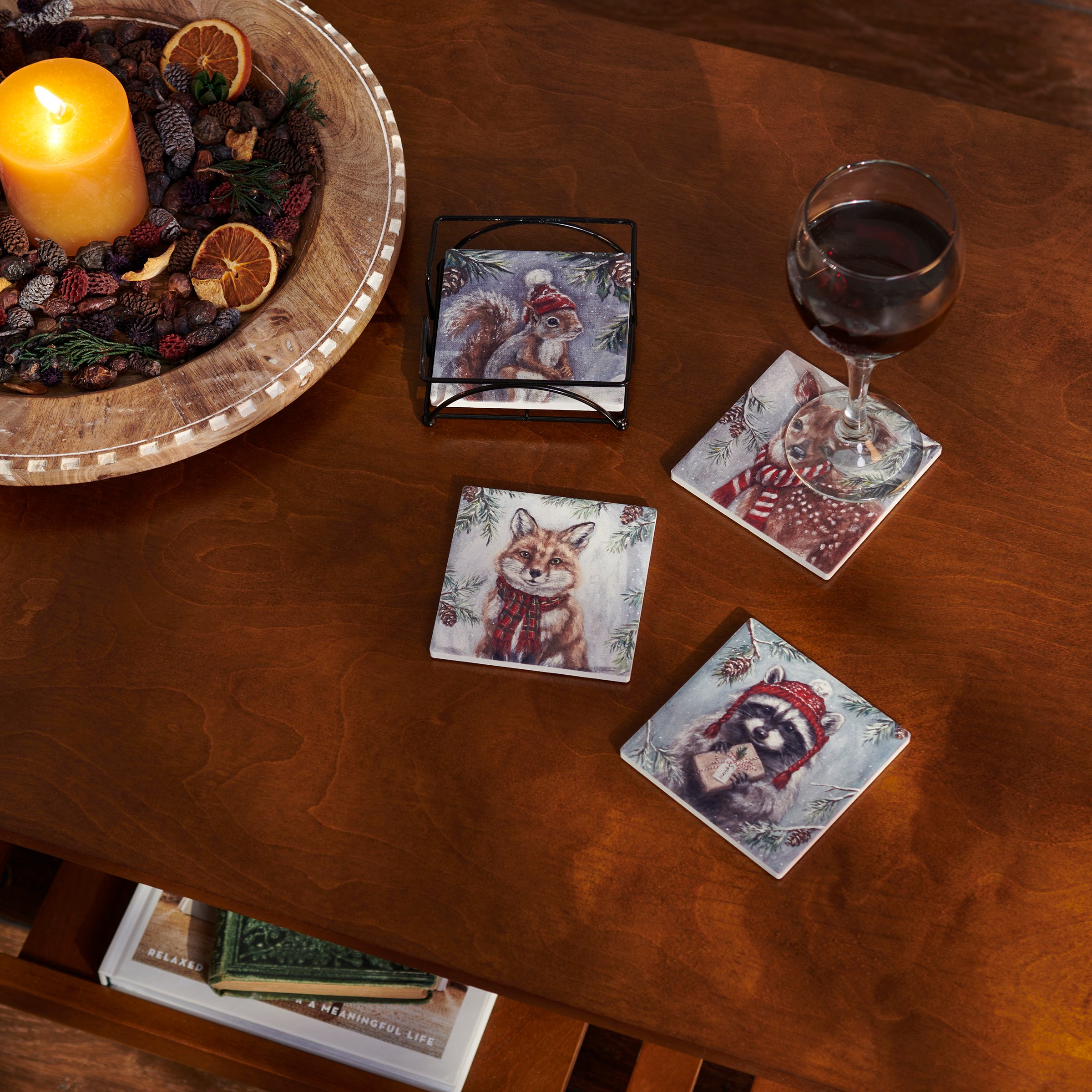 Winter Animal Coaster Set | Primitives By Kathy