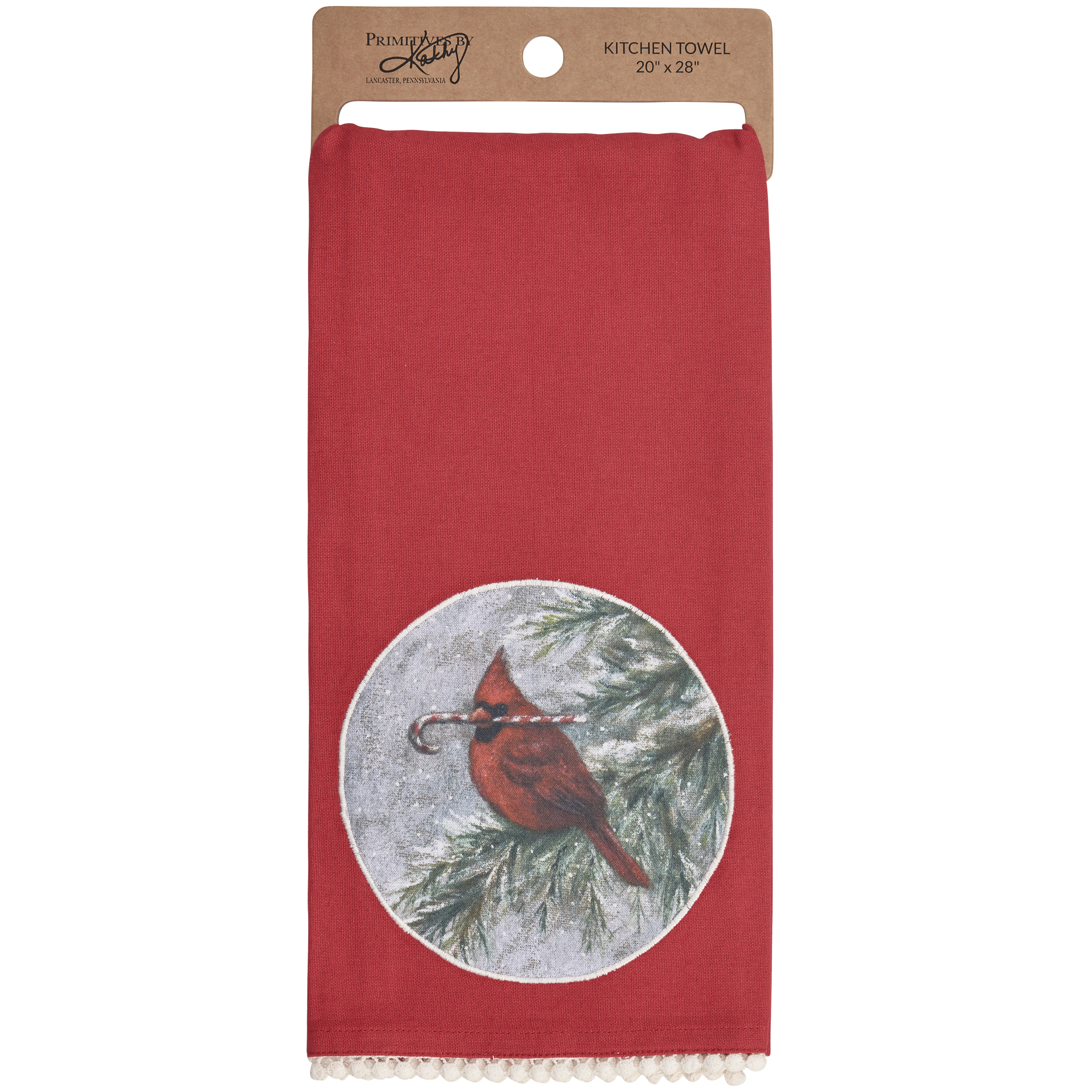 Winter Cardinal Kitchen Towel | Primitives By Kathy