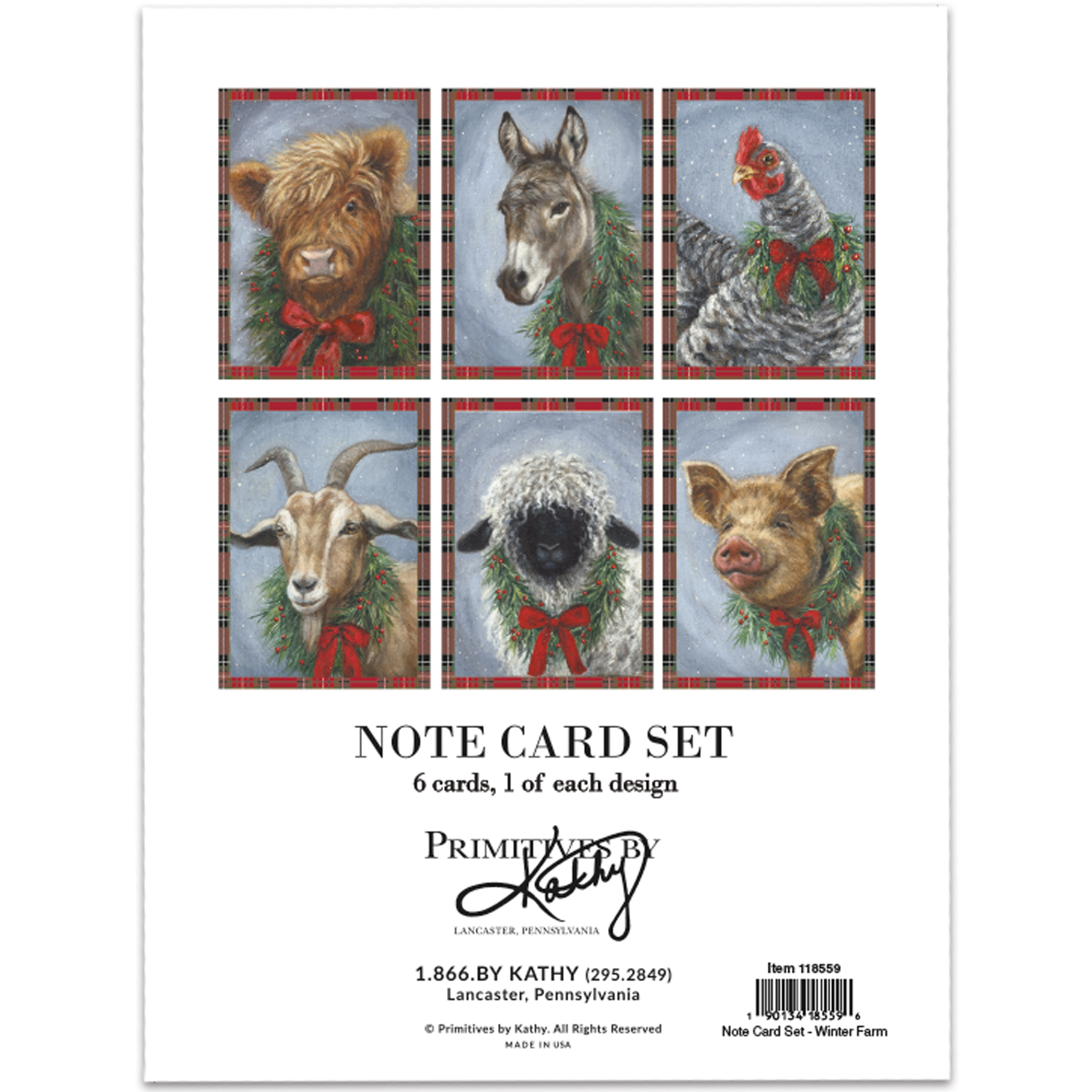 Christmas Animal Note Card Set | Primitives By Kathy