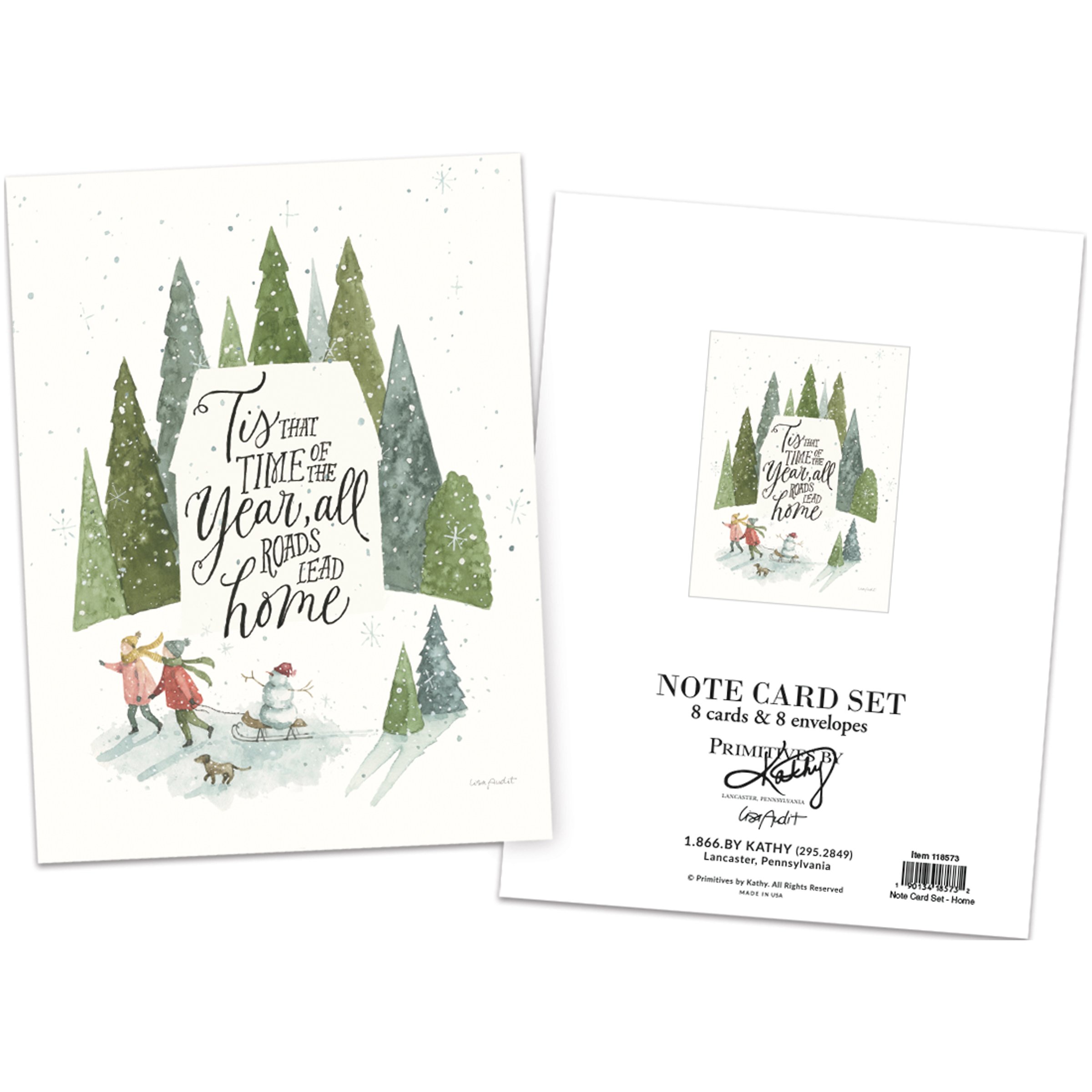 All Roads Lead Home Note Card Set | Primitives By Kathy