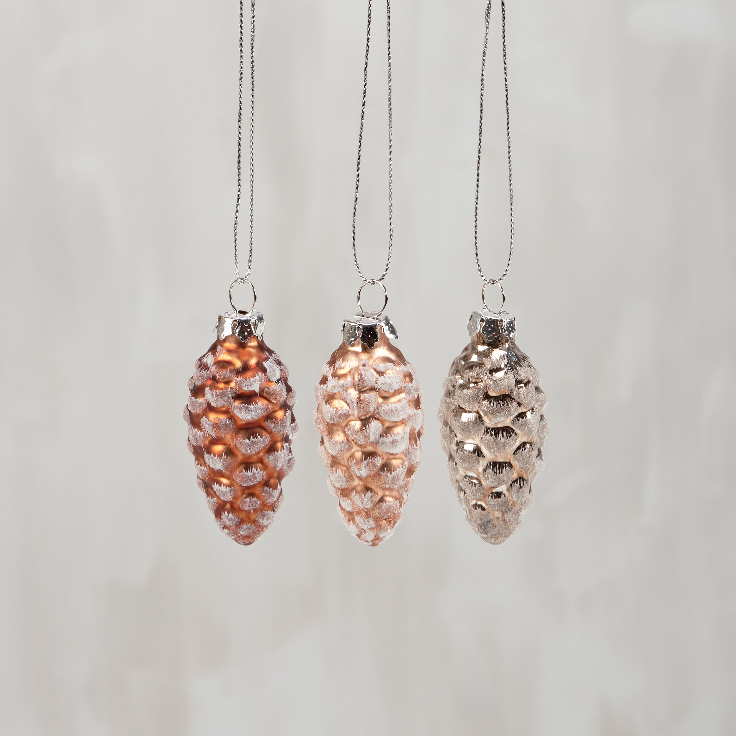 Glass Pinecone Christmas Ornaments