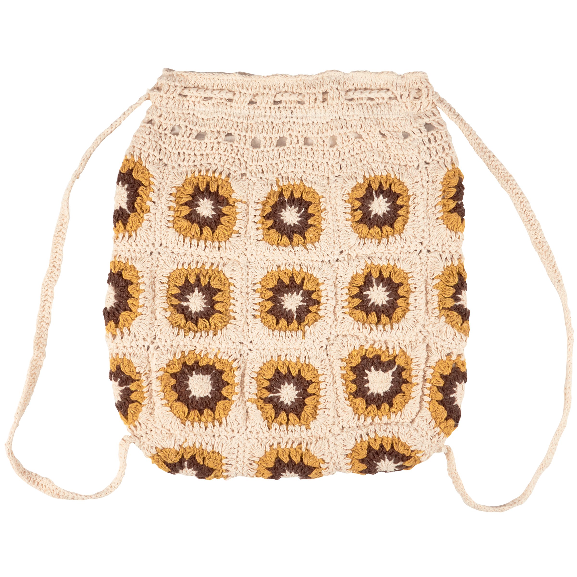 Crochet Sunflower Drawstring Bag | Primitives By Kathy