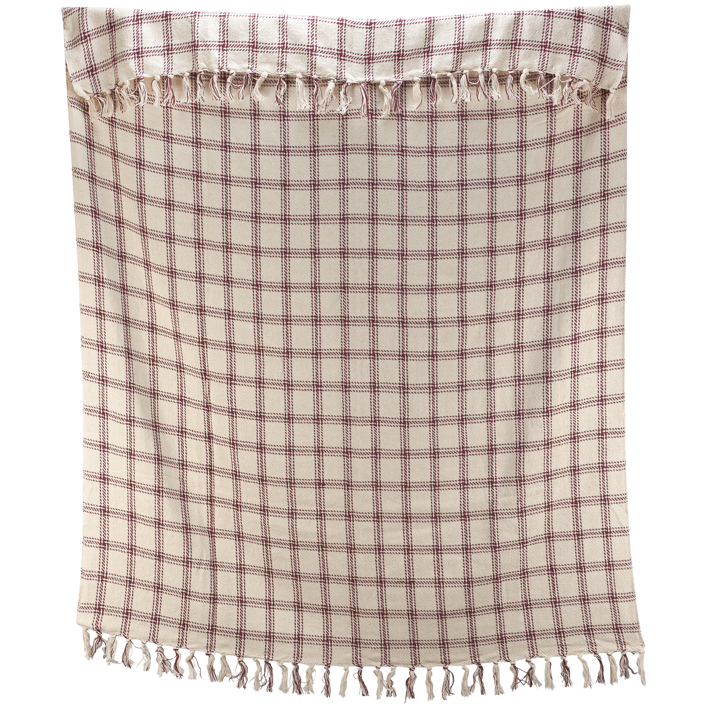 Burgundy Plaid Throw Blanket | Primitives By Kathy
