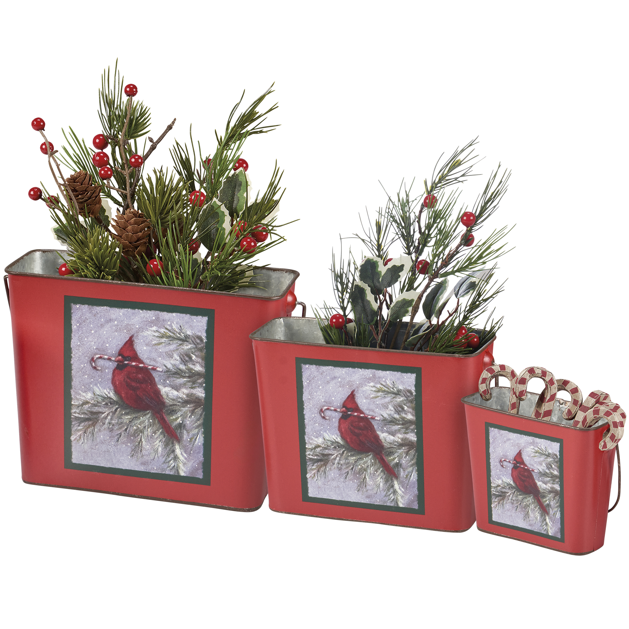 Winter Cardinal Bucket Set | Primitives By Kathy