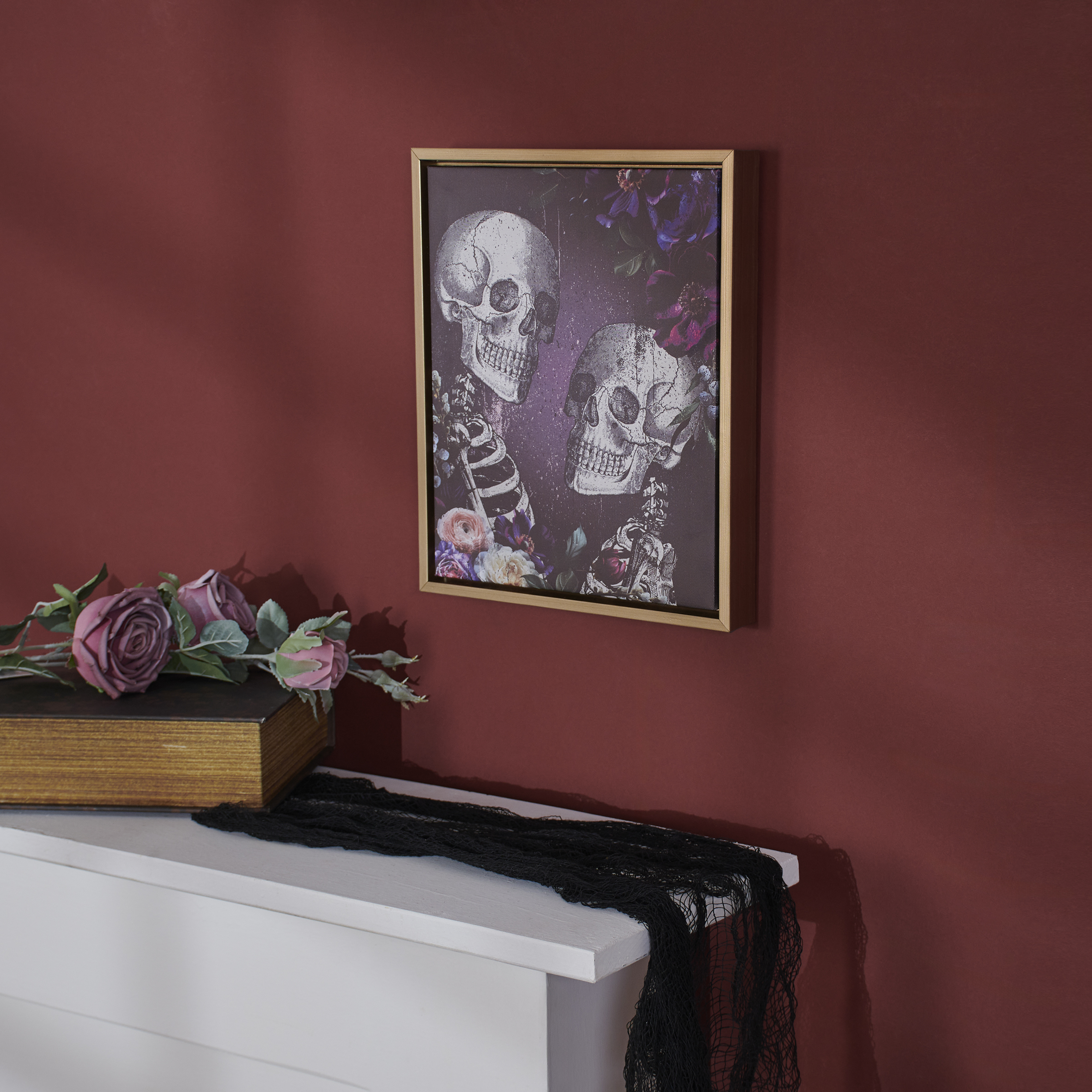 Skeleton Couple Canvas Wall Art | Primitives By Kathy