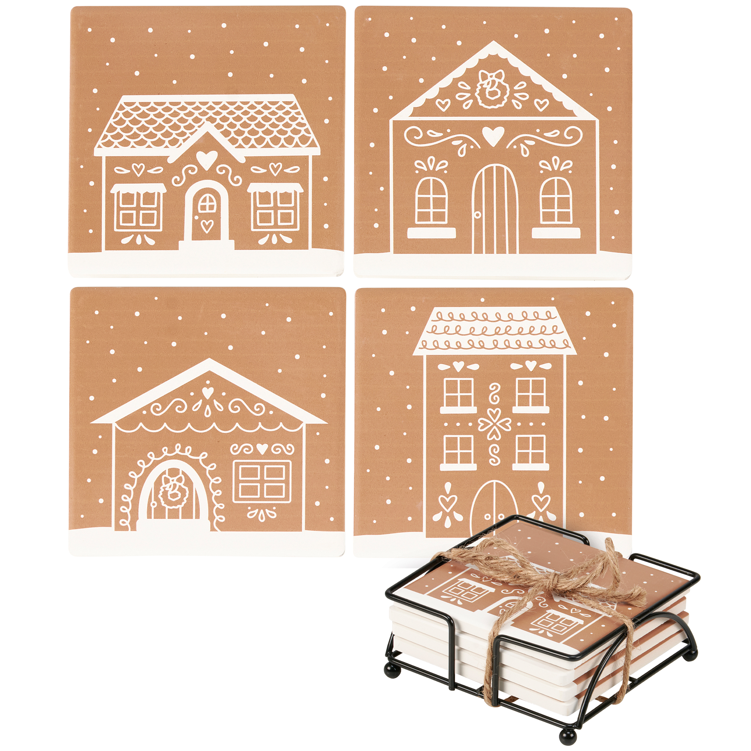 Gingerbread House Coaster Set | Primitives By Kathy