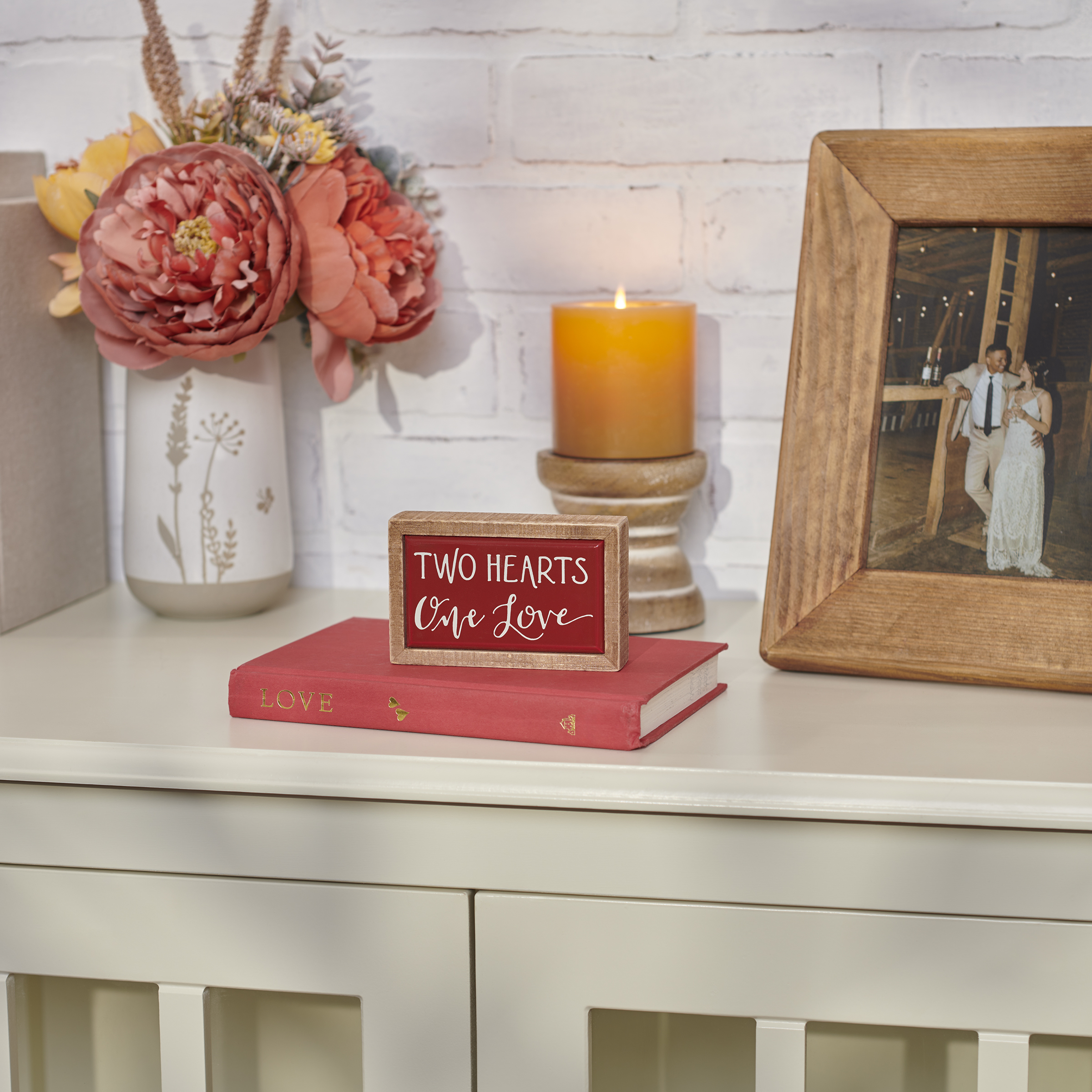 Two Hearts One Love Box Sign Mini | Primitives By Kathy