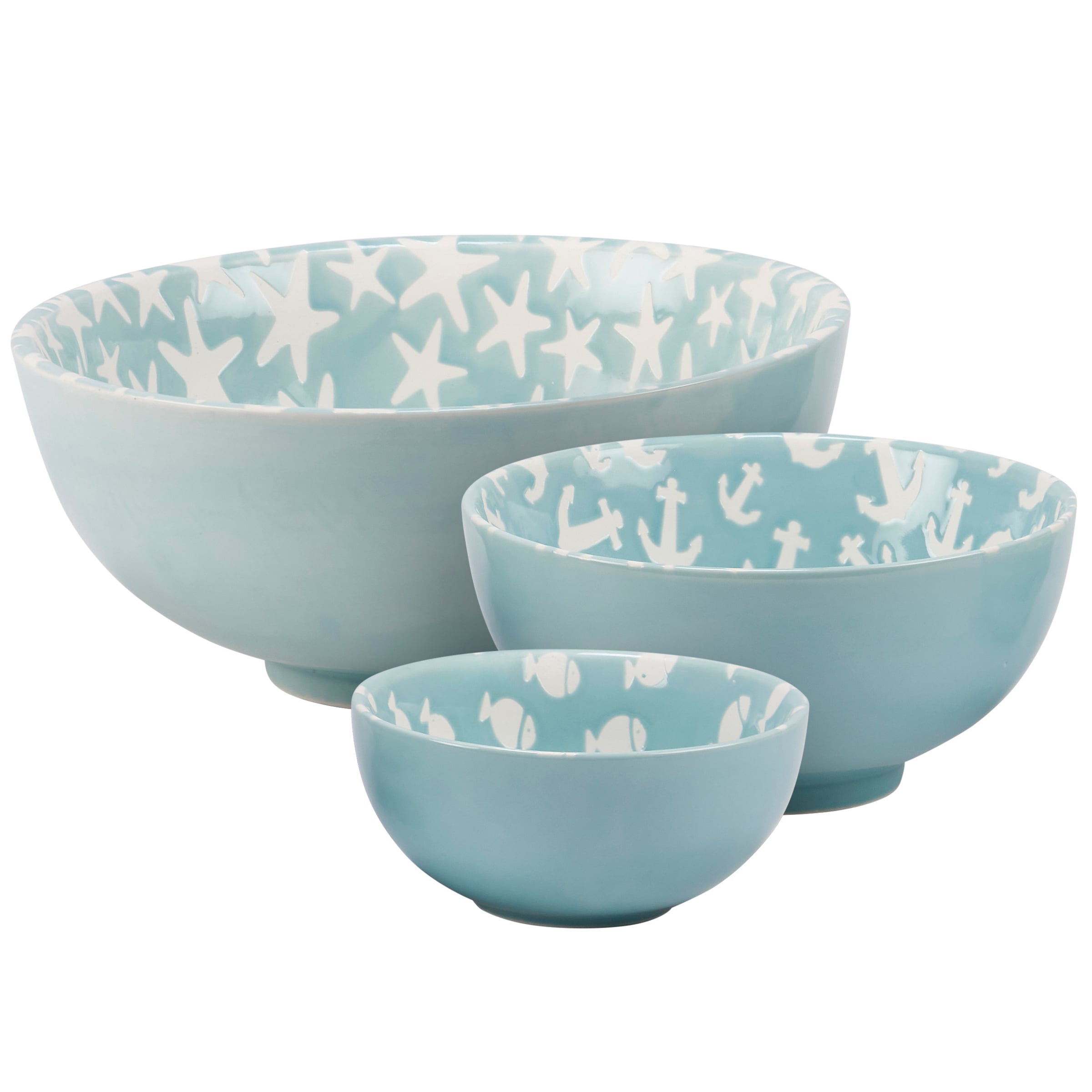 Blue Ocean Bowl Set | Primitives By Kathy