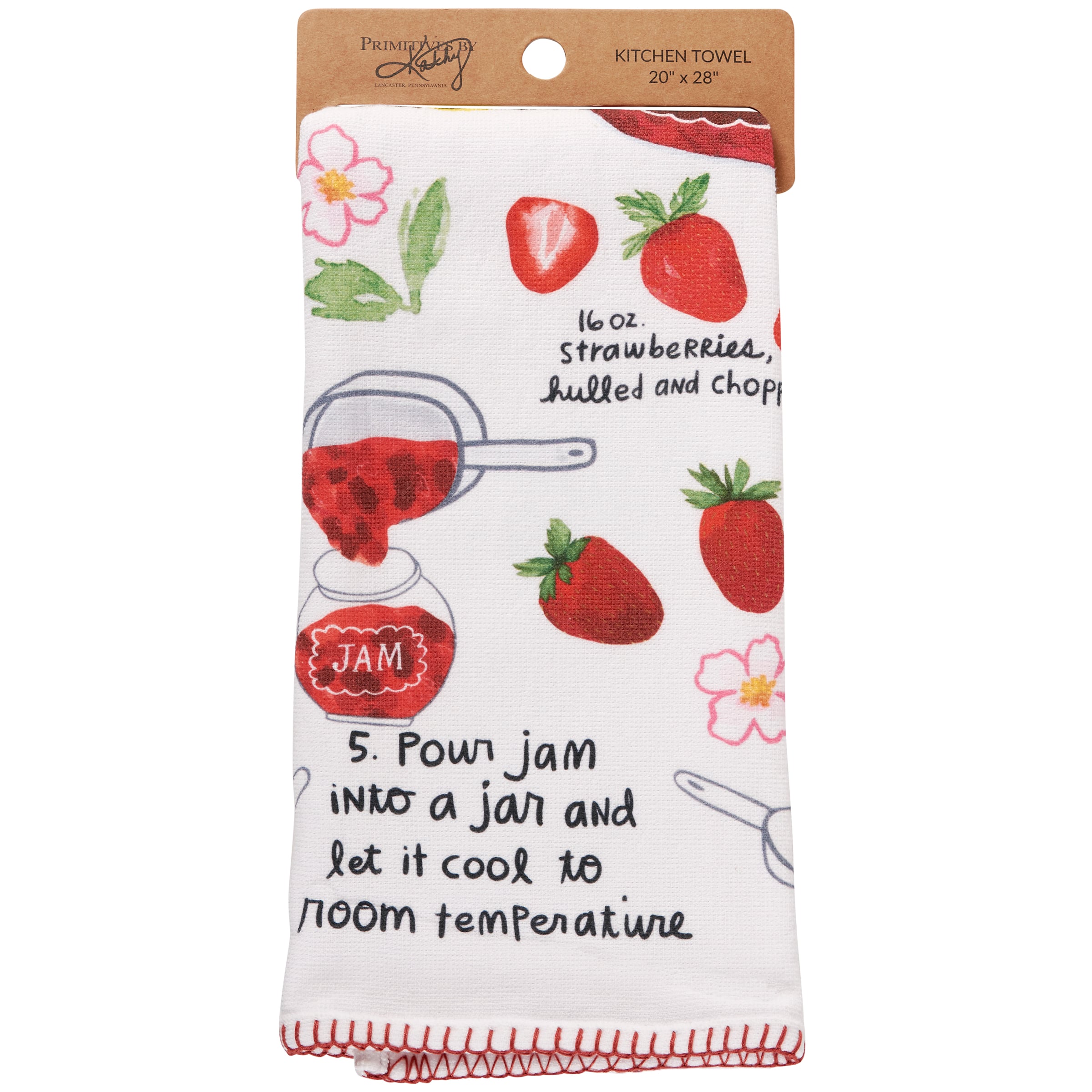 Strawberry Jam Recipe Kitchen Towel | Primitives By Kathy