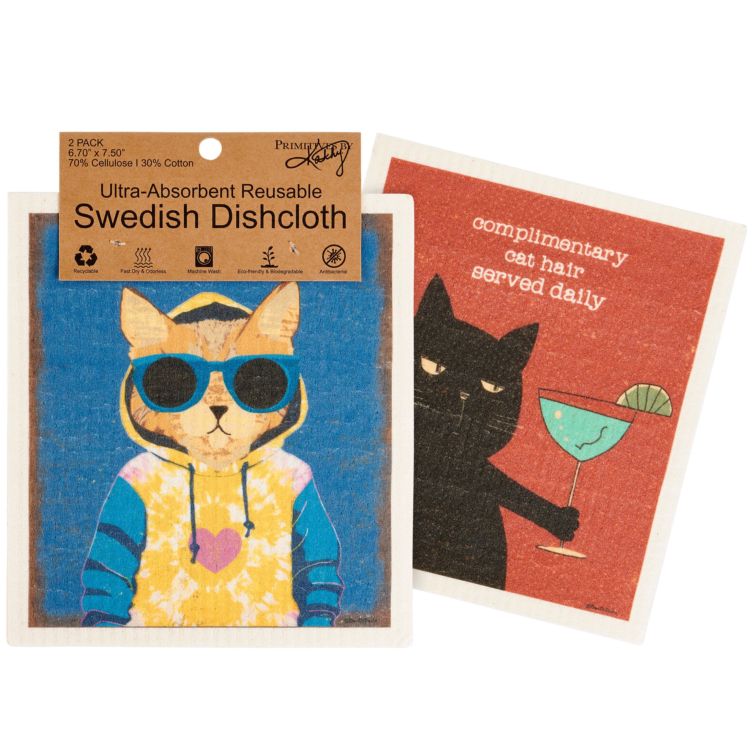 Cats Swedish Dishcloth Set | Primitives By Kathy