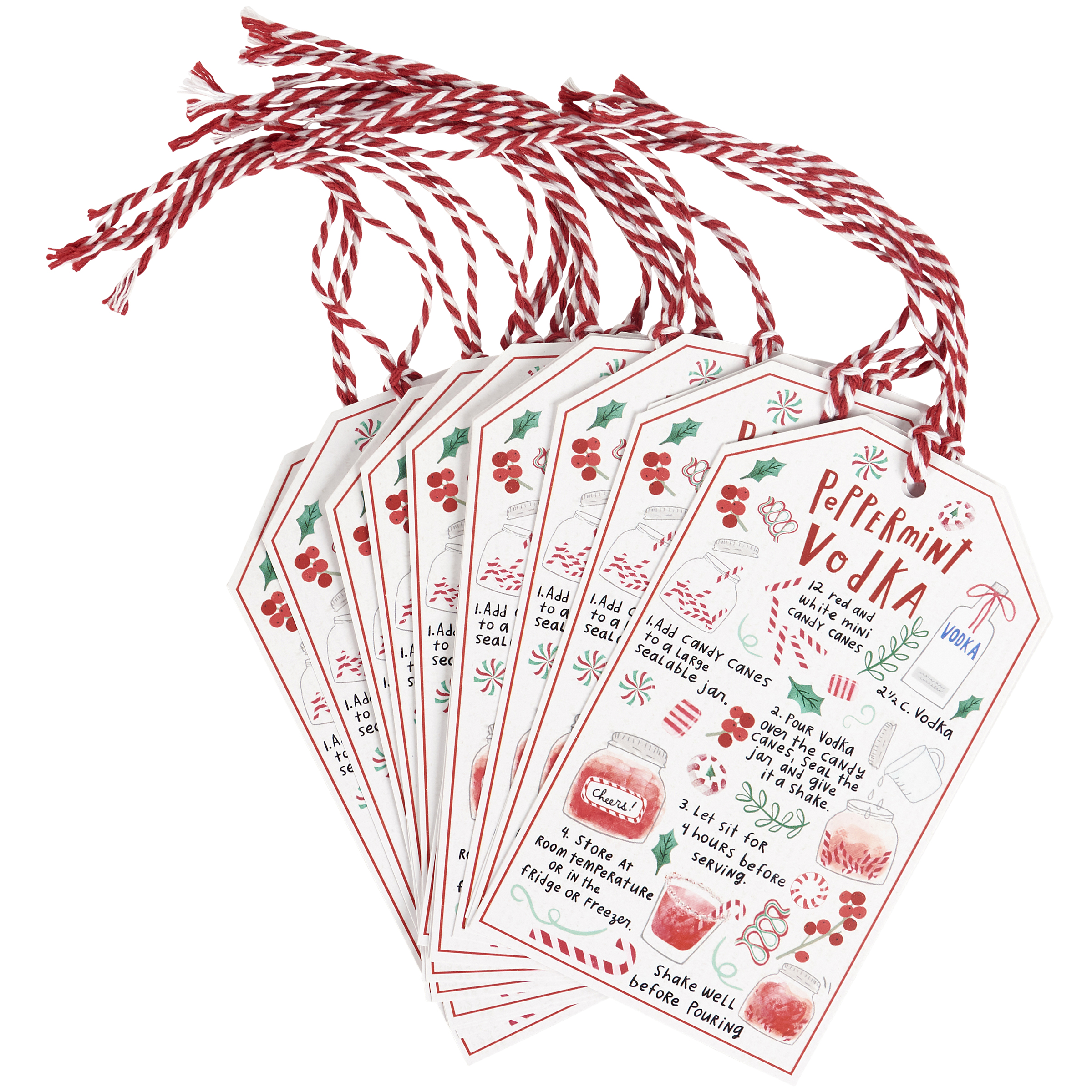 Peppermint Vodka Gift Tag Set | Primitives By Kathy