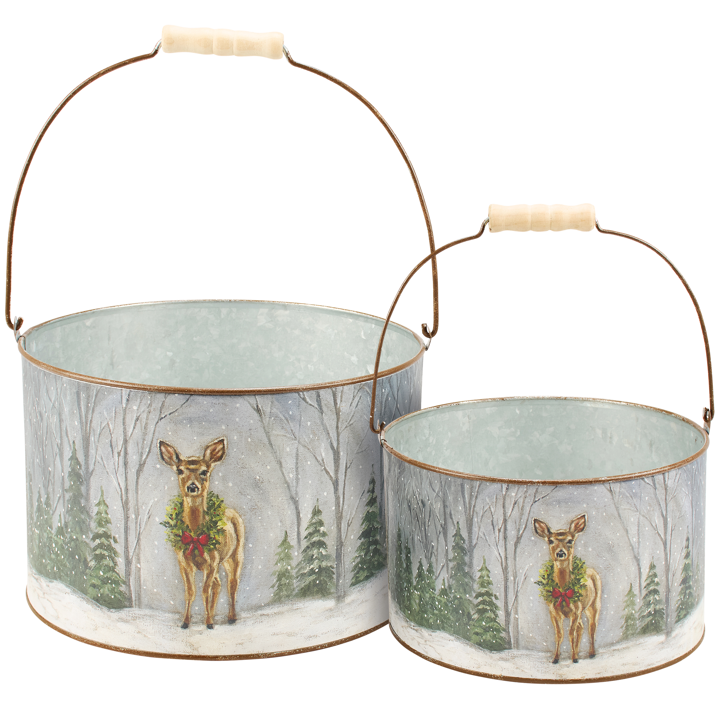 Snowy Deer Bucket Set | Primitives By Kathy