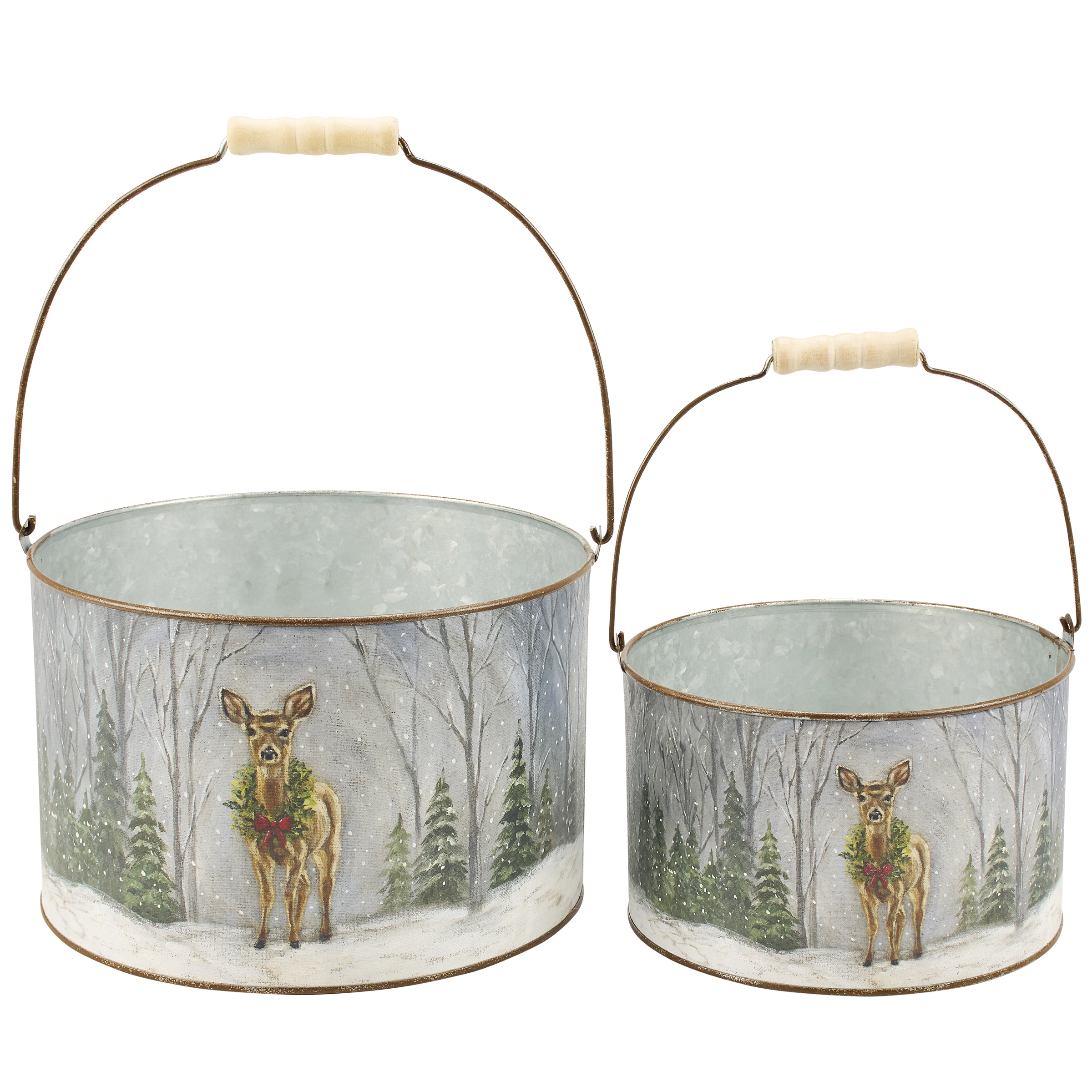 Snowy Deer Bucket Set | Primitives By Kathy