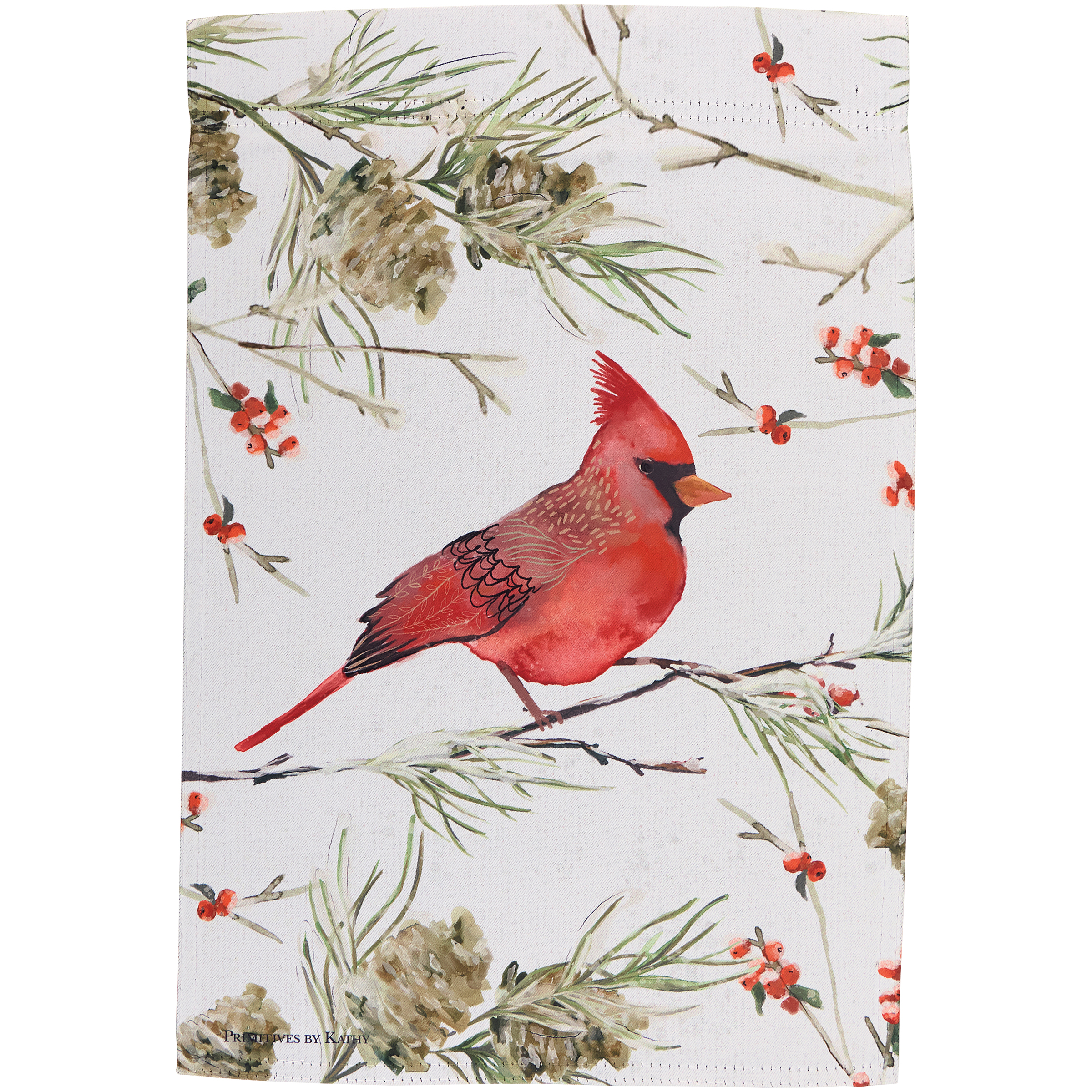 Winter Red Cardinal Garden Flag | Primitives By Kathy