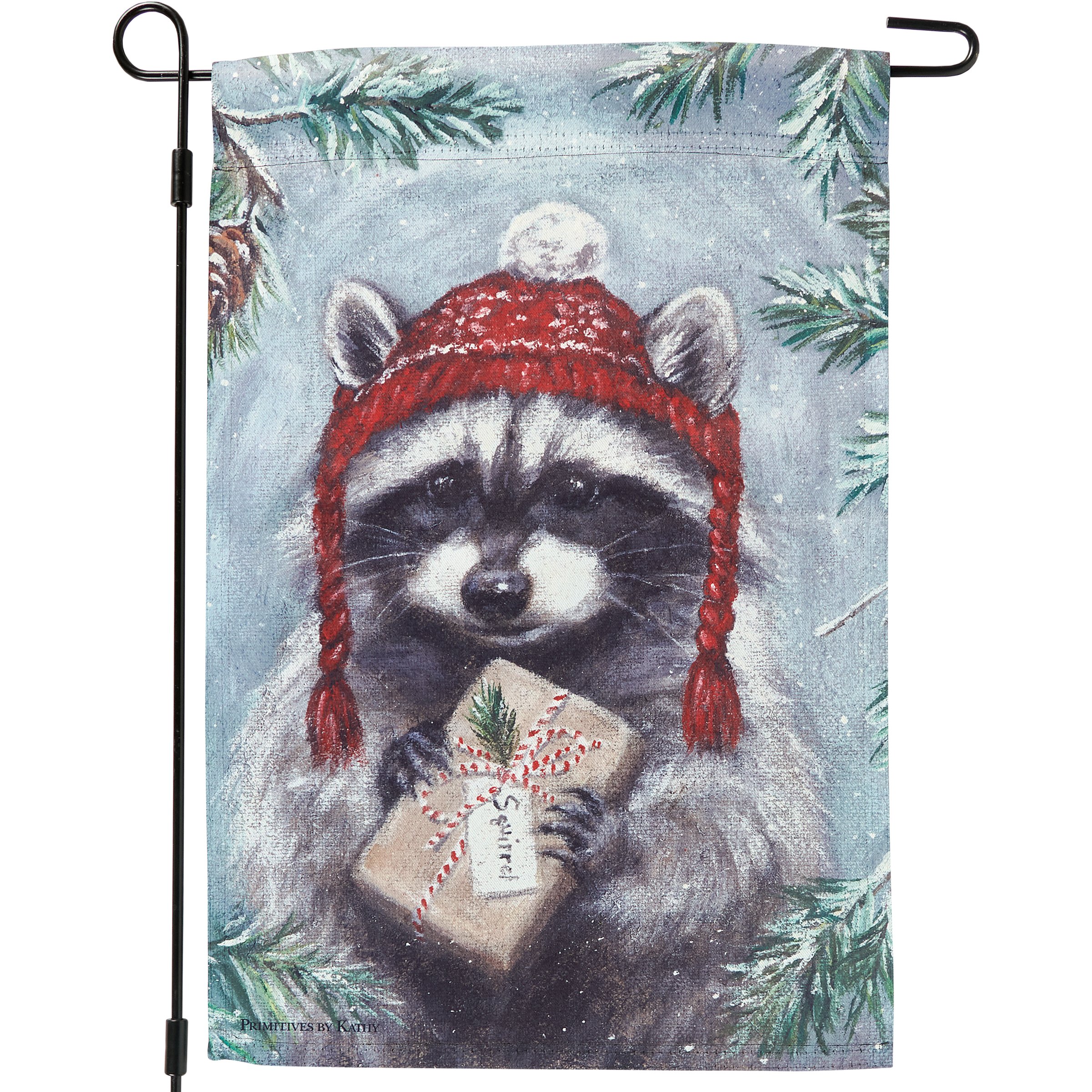 Winter Raccoon Garden Flag | Primitives By Kathy