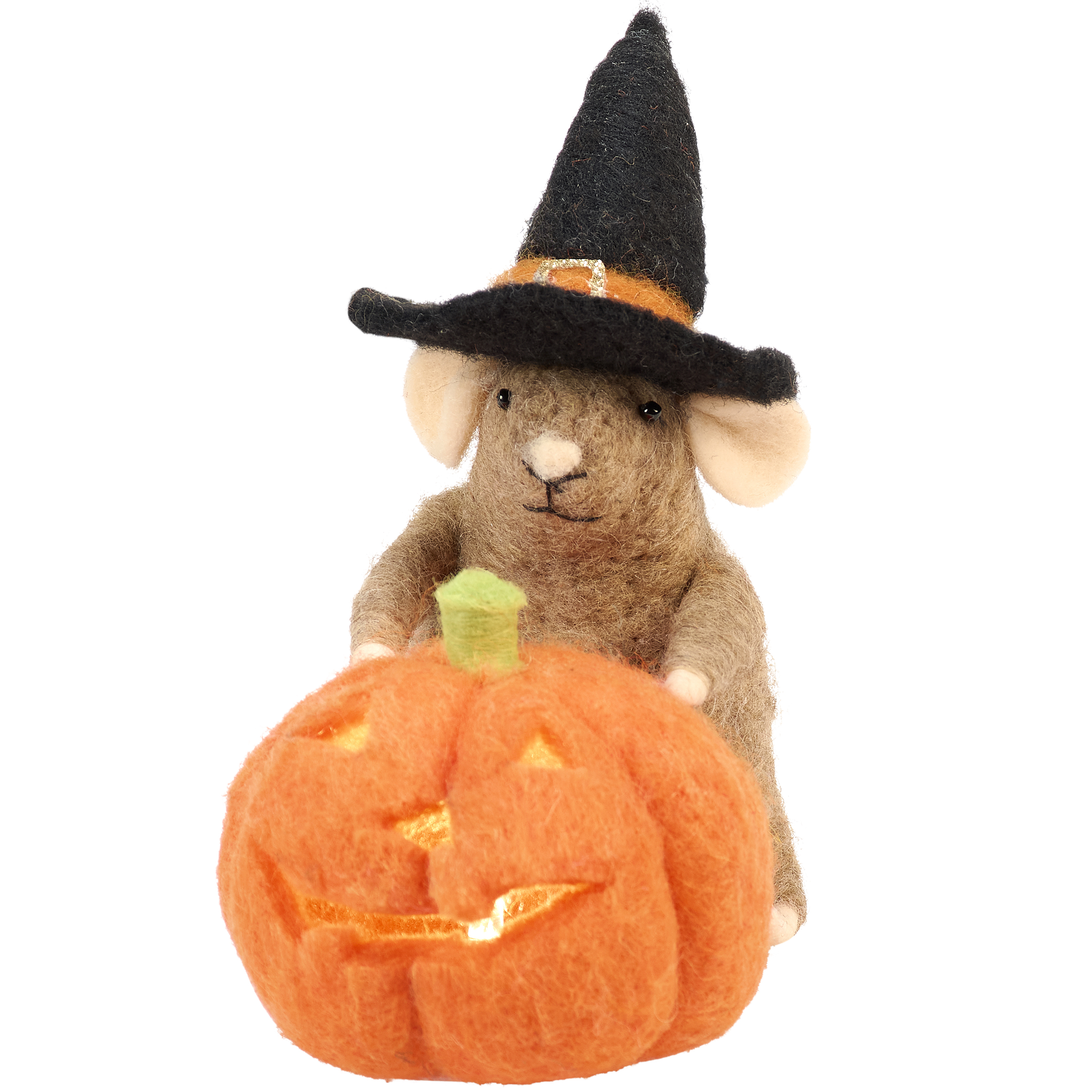 Lighted Pumpkin Mouse Critter | Primitives By Kathy