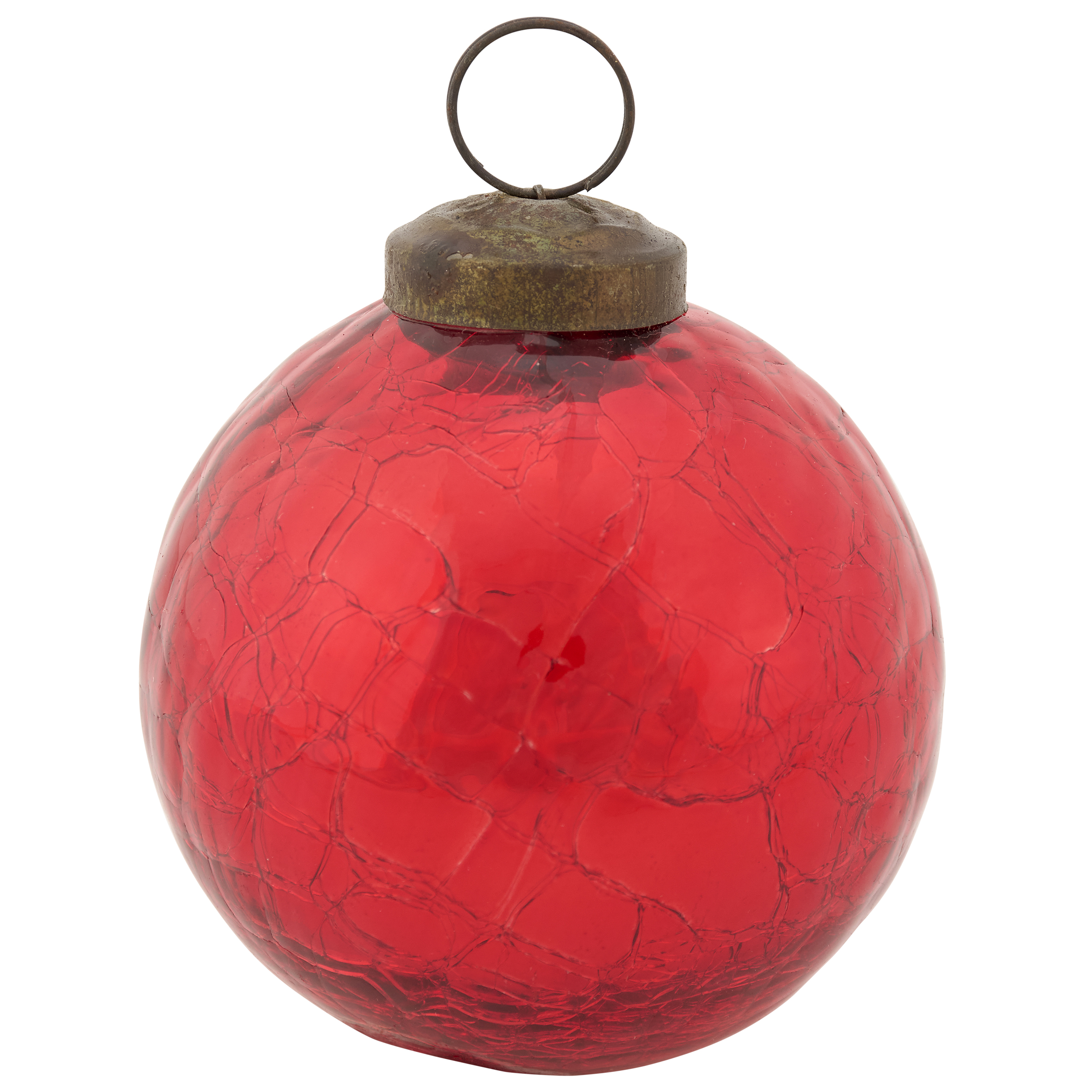 Red Ball Glass Ornament Sm | Primitives By Kathy