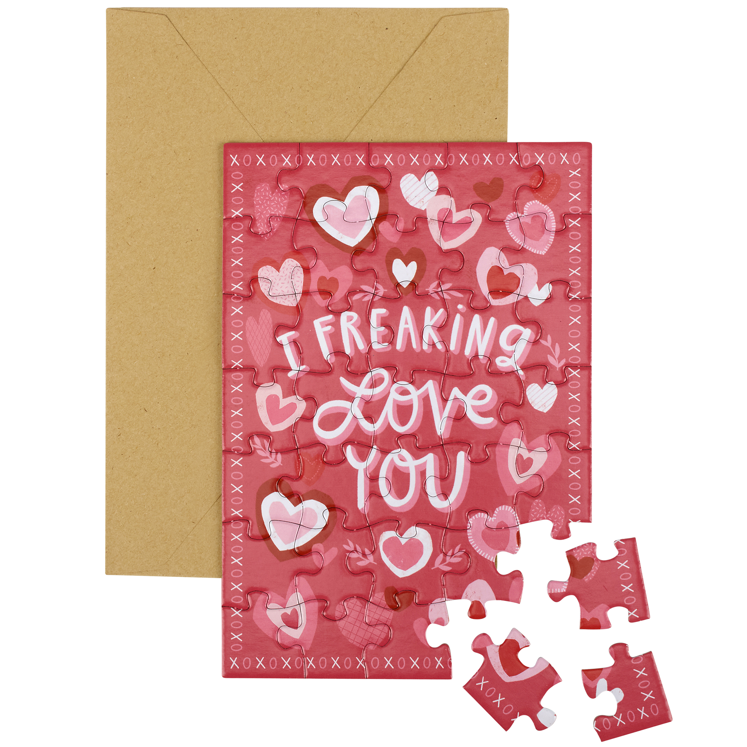 I Freaking Love You Puzzle Card | Primitives By Kathy