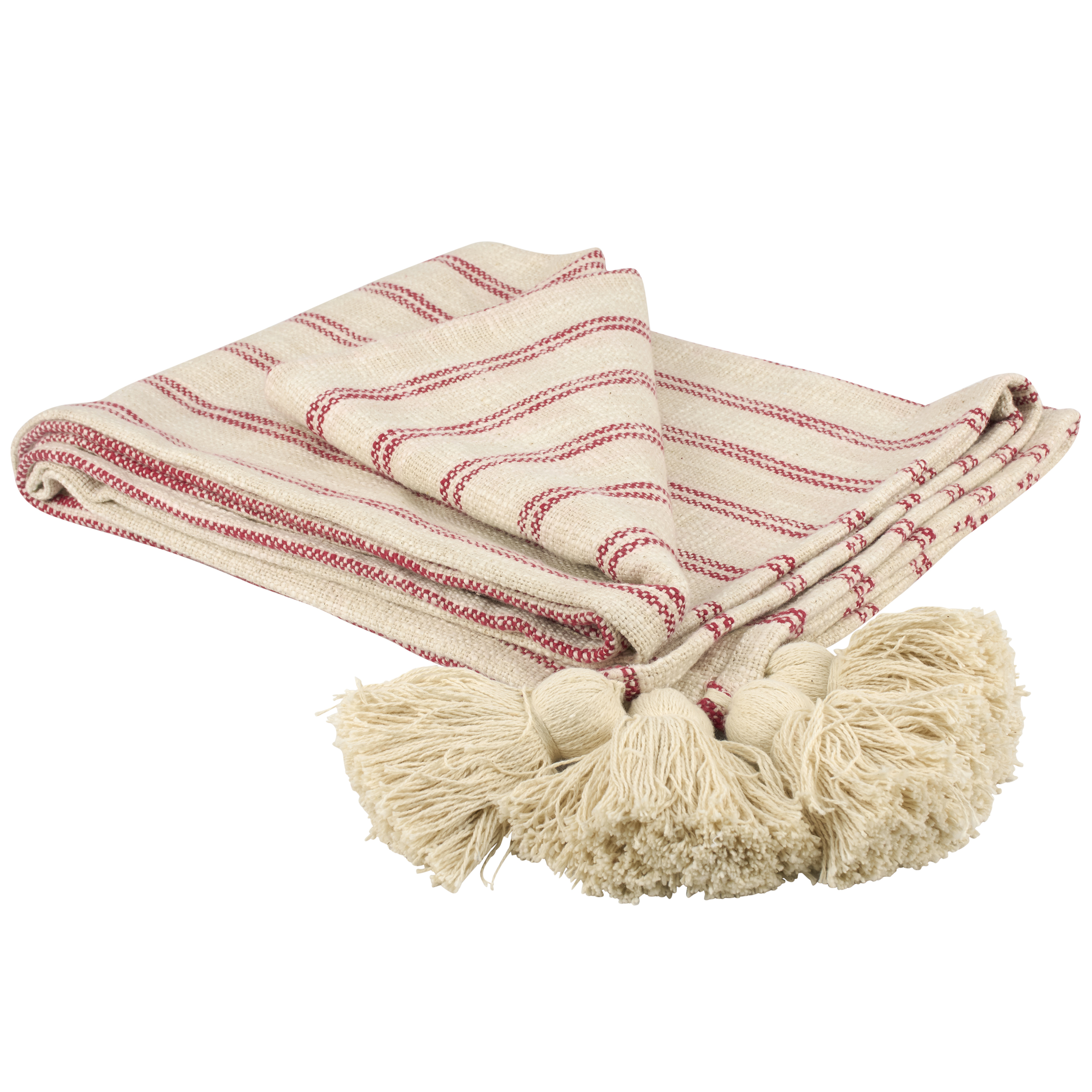 Red Ticking Stripe Throw | Primitives By Kathy