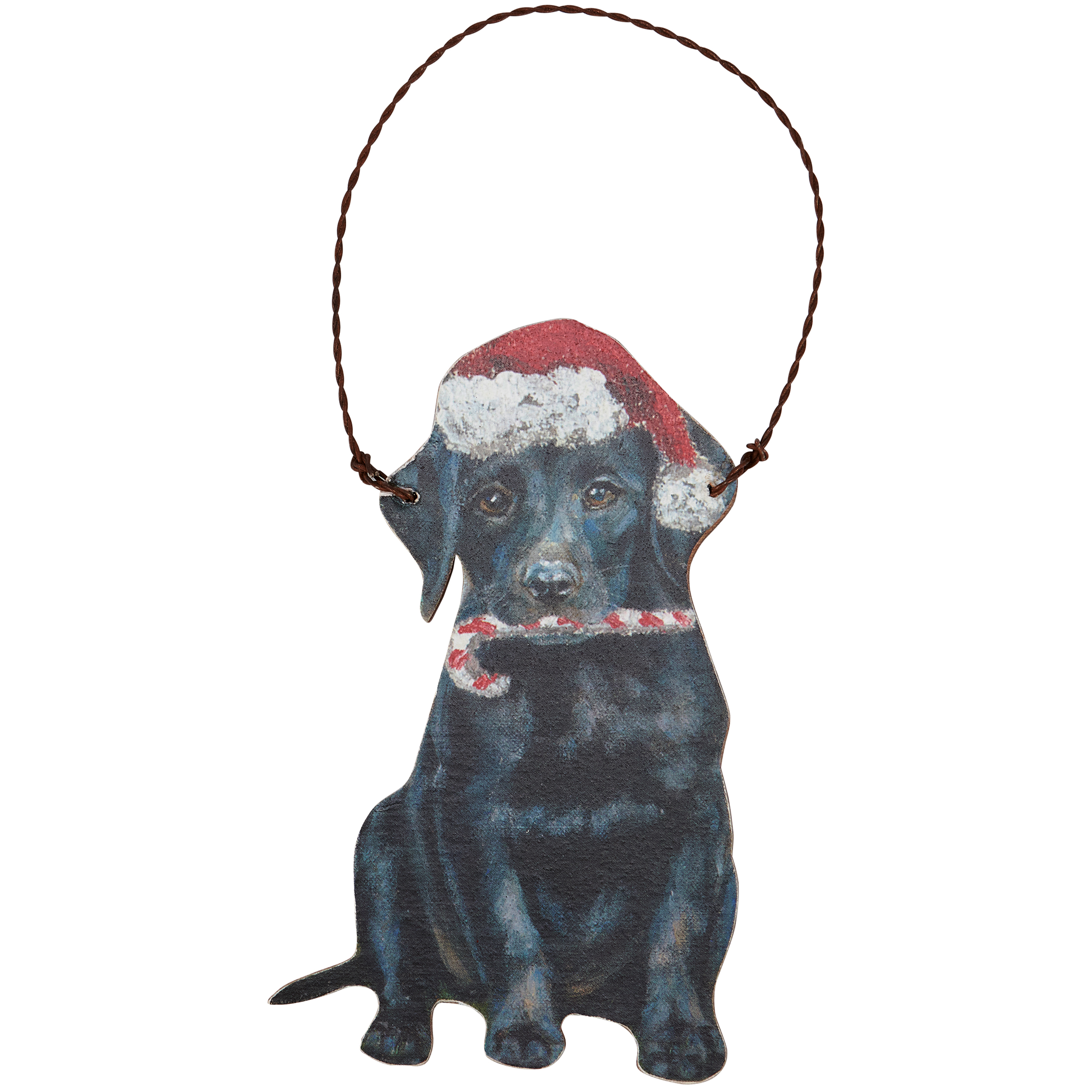 Lab Black Candy Cane Ornament | Primitives By Kathy