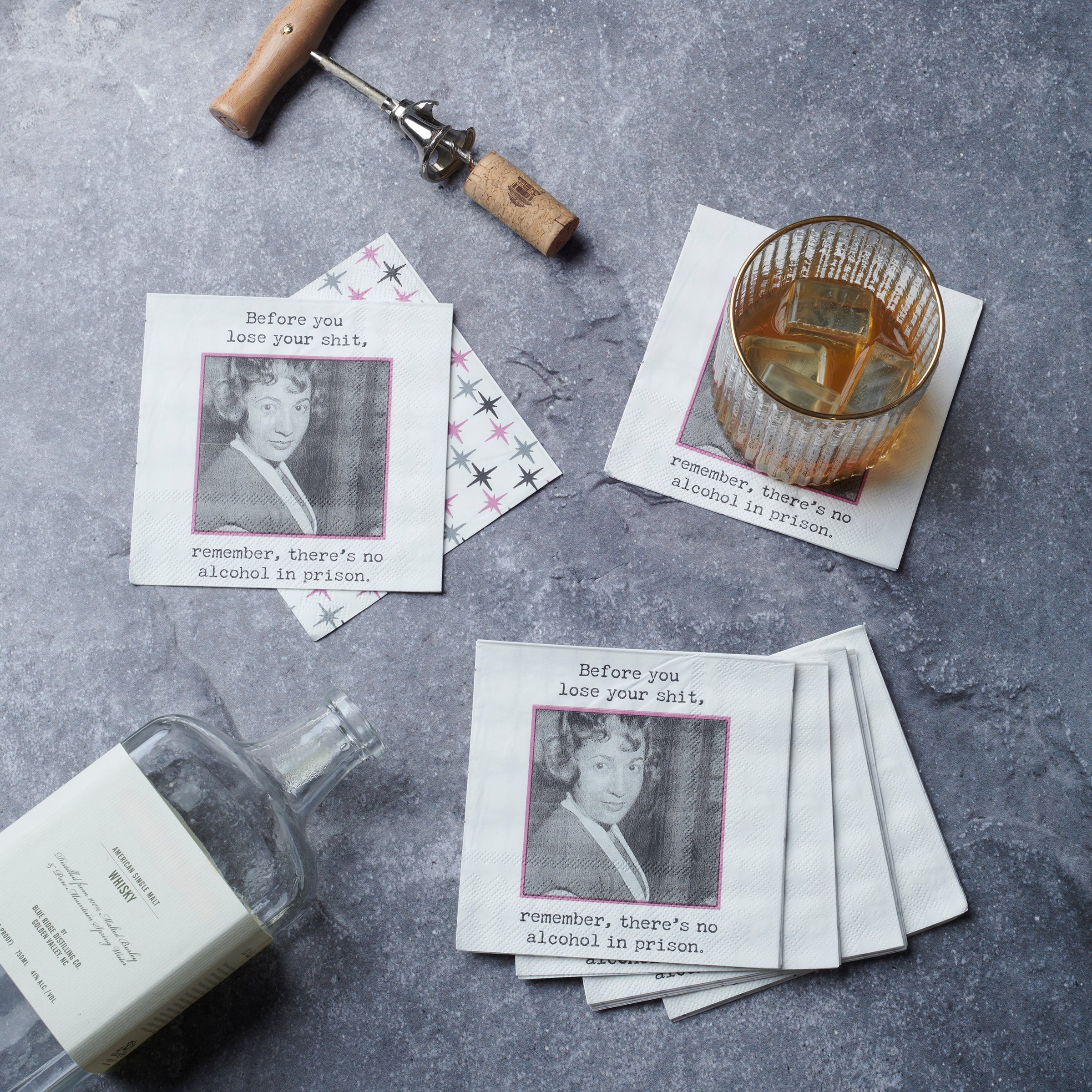 No Alcohol In Prison Beverage Napkin | Primitives By Kathy